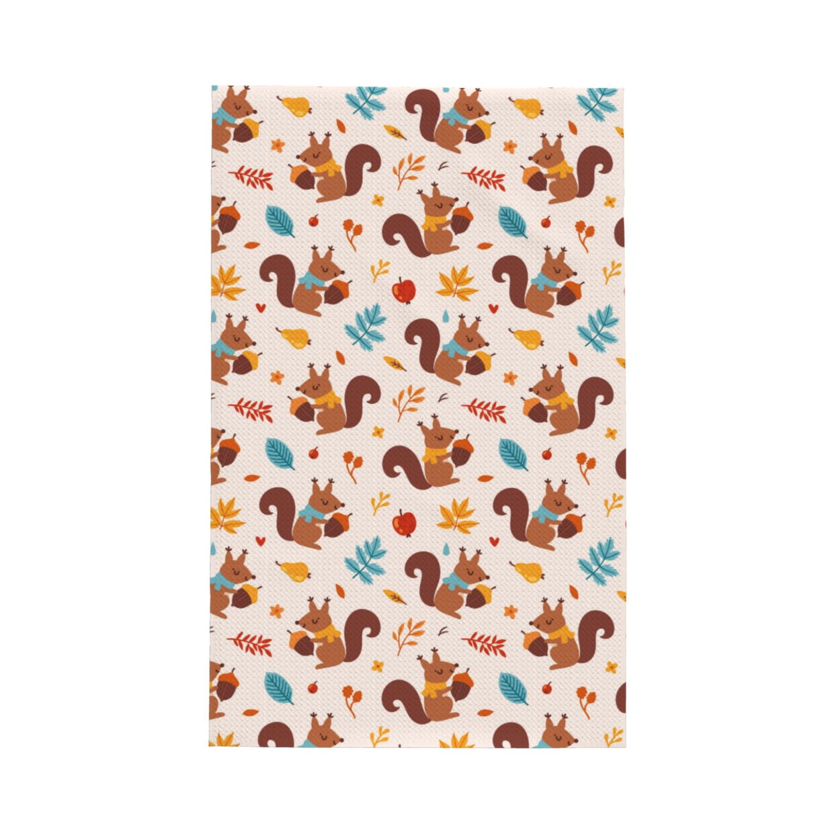 Sikiie Forest Squirrel Nuts Waffle Weave Kitchen Dish Cloth,Super ...
