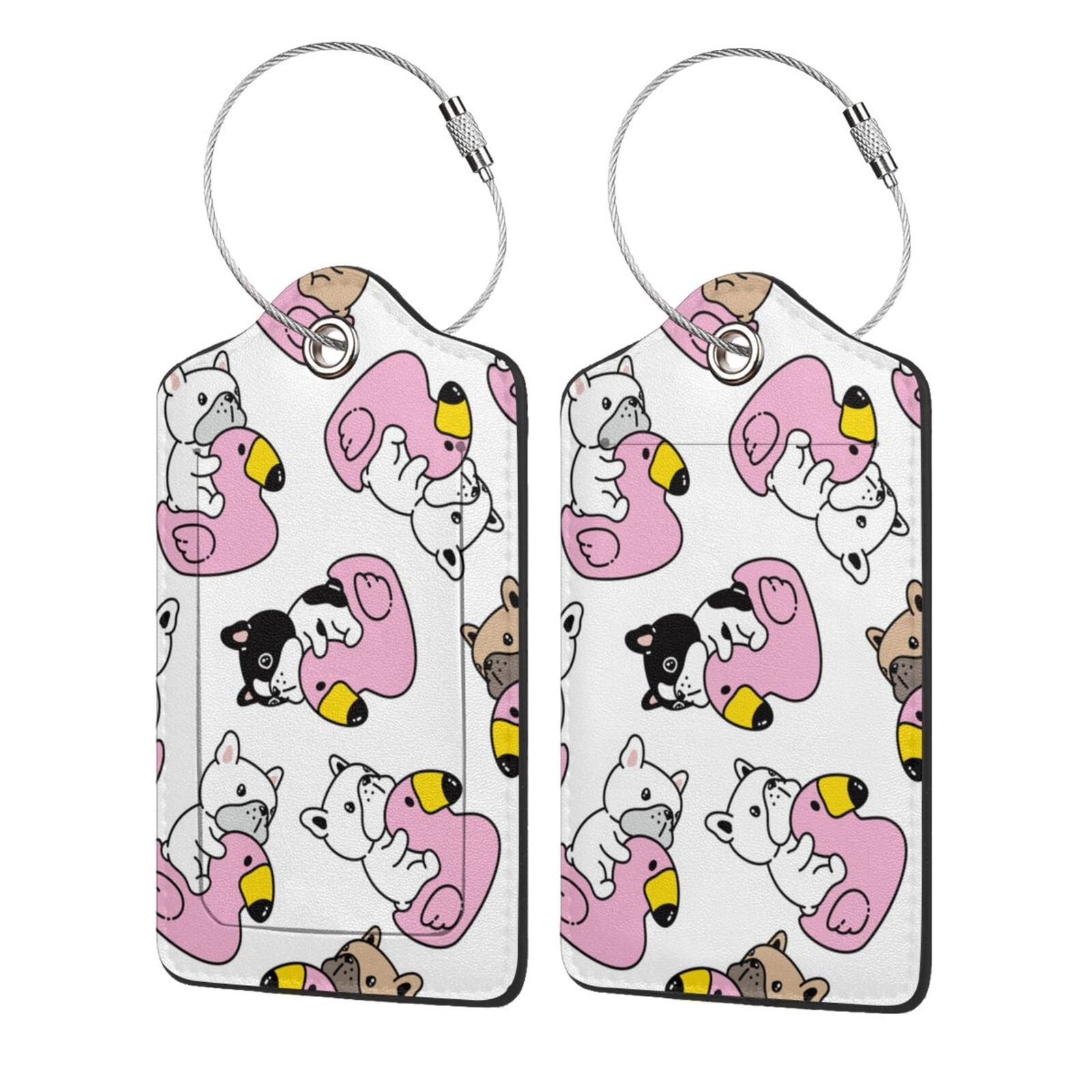 Sikiie French Bulldog Duck Luggage Tag for Suitcase Leather Baggage Tag ...