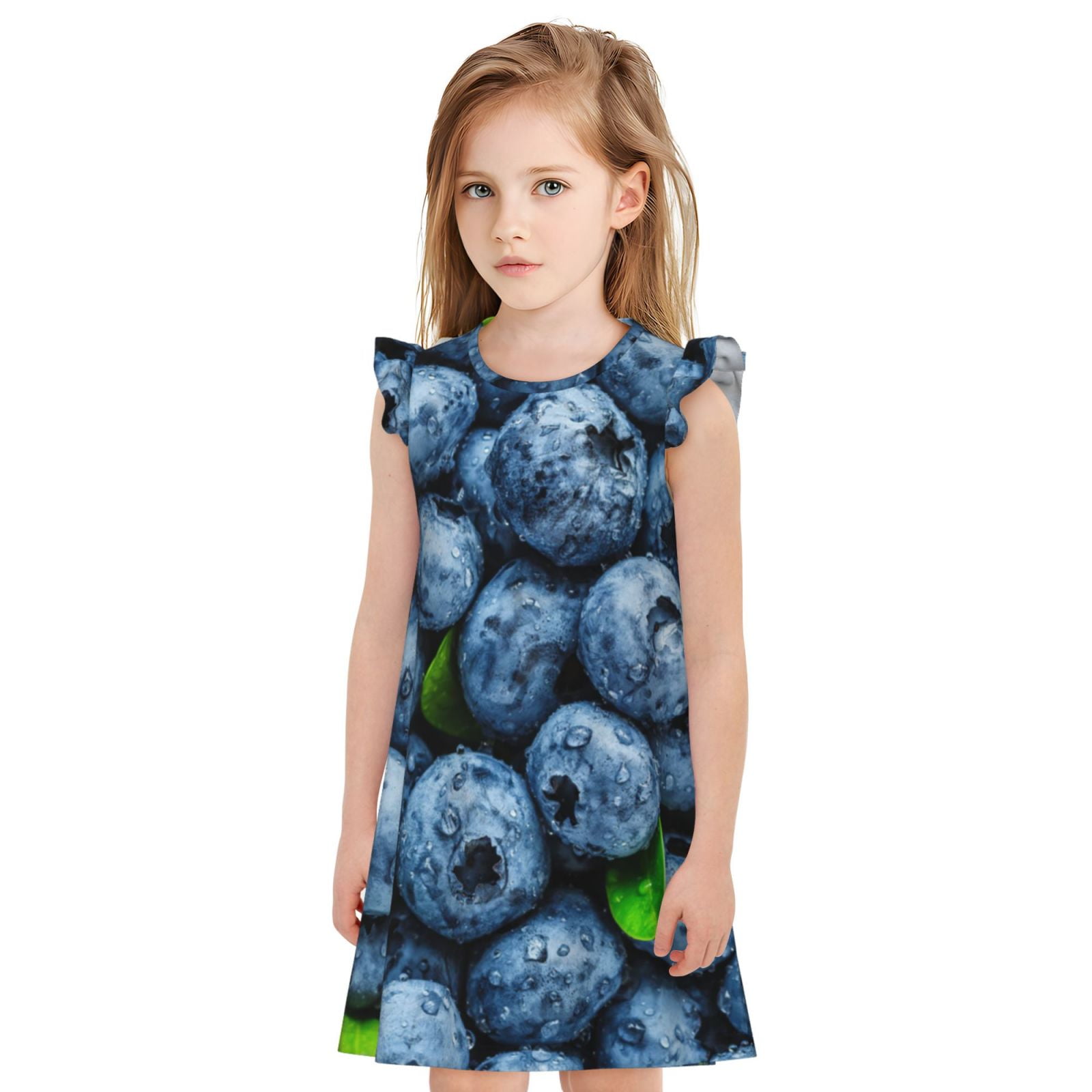 Sikiie Fresh Blueberries Girls Nightgowns, Girls Pajamas, Short Sleeves ...