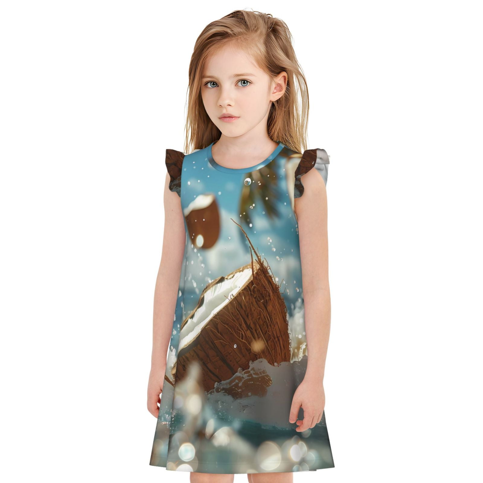 Sikiie Fresh Coconut Splash Girls Nightgowns, Girls Pajamas, Short ...