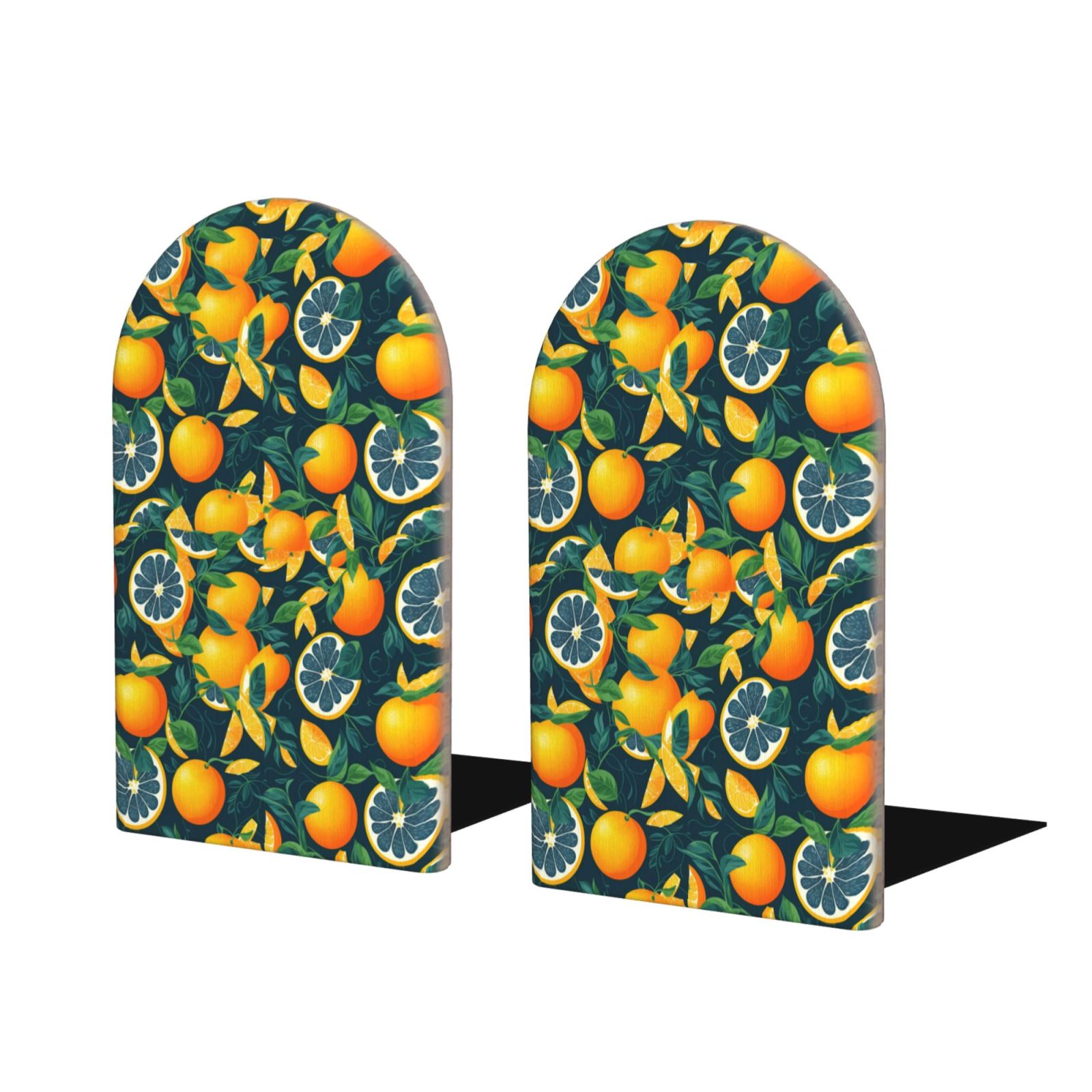 Sikiie Fresh Orange Bookends 1 Pair, Wood Bookends for Shelves, Book ...