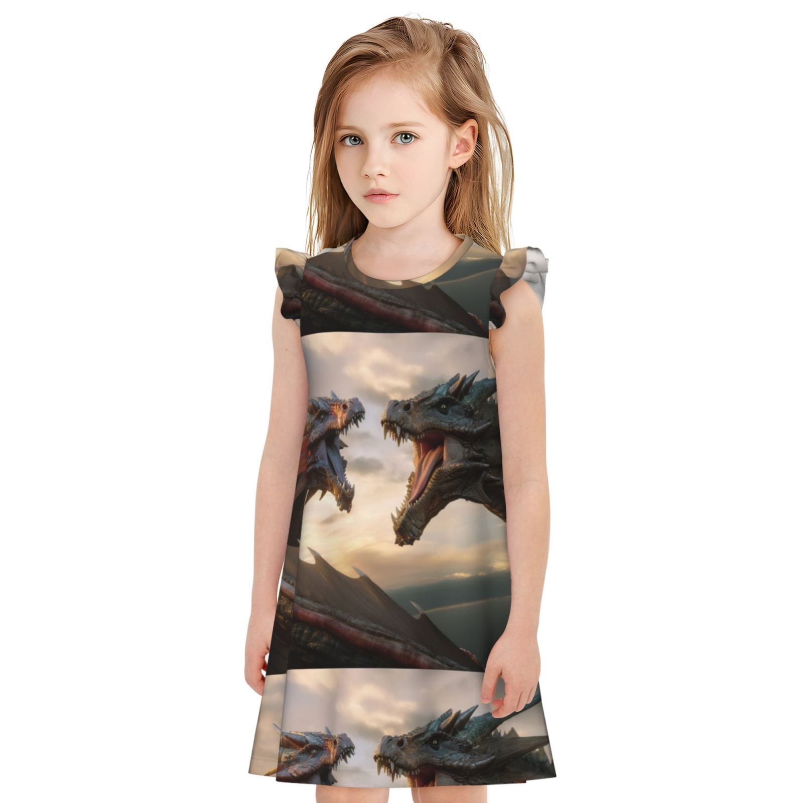 Sikiie Friendship Dragon Girls Nightgowns 3-10 Years Flutter Short ...