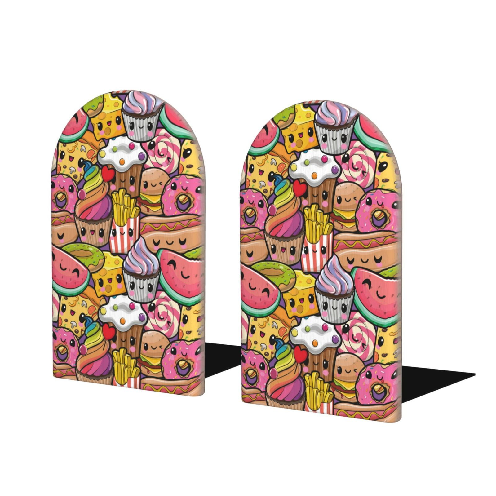 Sikiie Fruit-Flavored Ice-Cream Bookends 1 Pair, Wood Bookends for ...