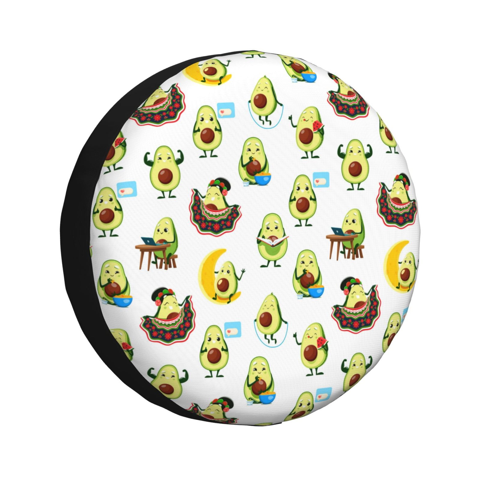 Sikiie Funny Avocado In Mexican Clothes PVC Leather Spare Tire Wheel Cover Spare Tire Cover, for ...