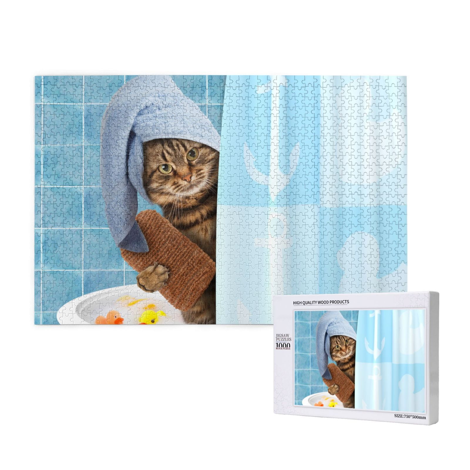 Sikiie Funny Cat Taking a Bath Puzzle, Jigsaw Puzzles, Jigsaw Puzzles ...