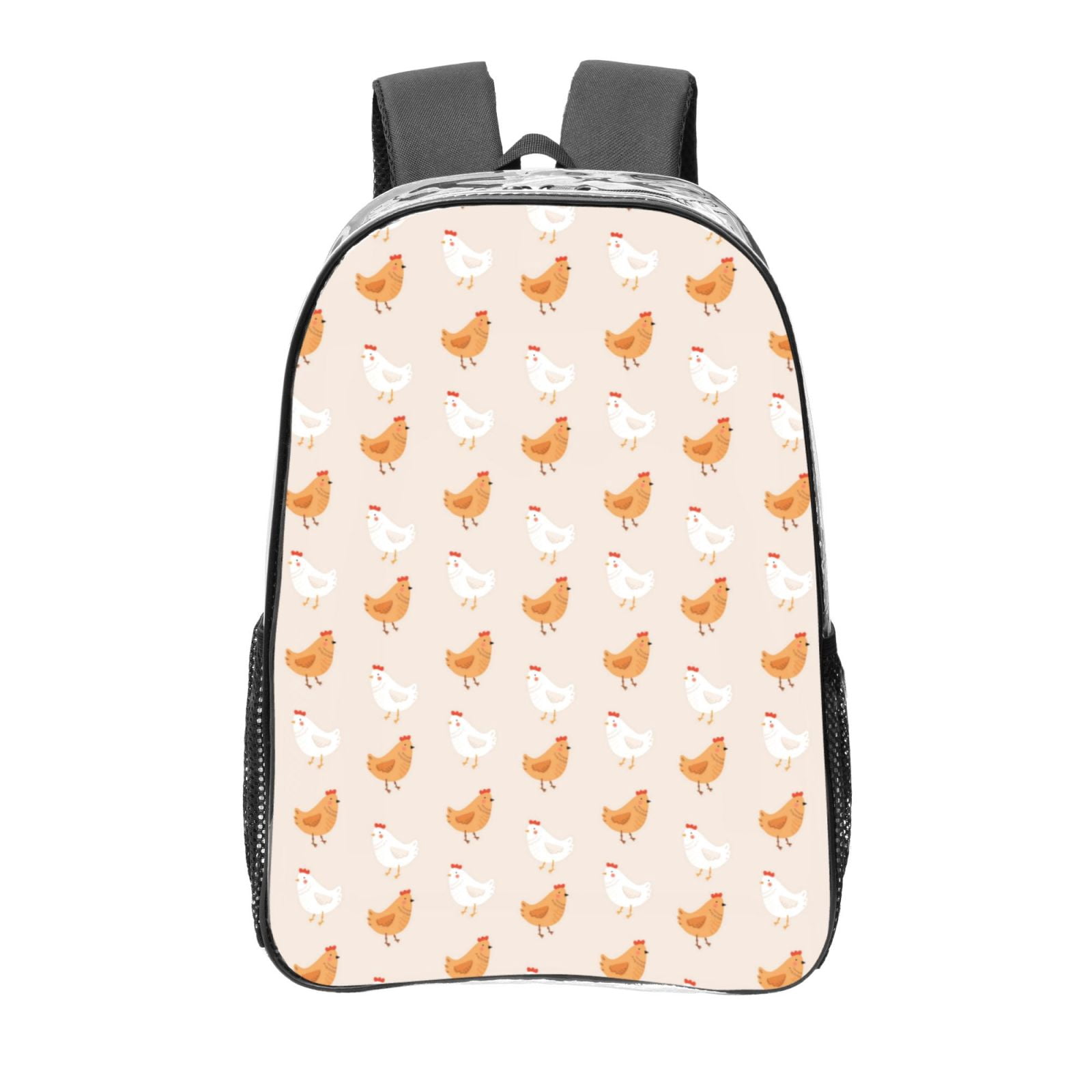 Sikiie Funny Chicken Clear Backpack, Transparent Bookbag for School for Women Men, Capacity ...