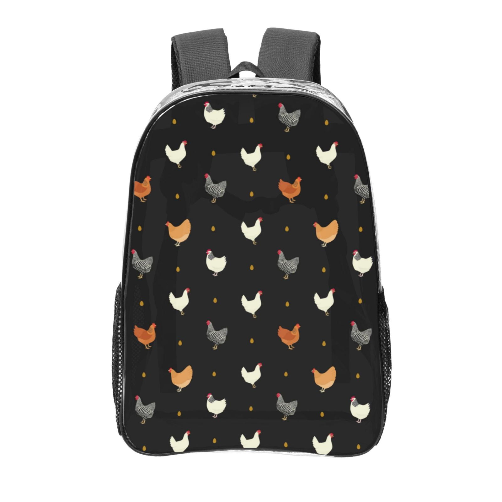 Sikiie Funny Chicken Clear Backpack, Transparent Bookbag for School for ...
