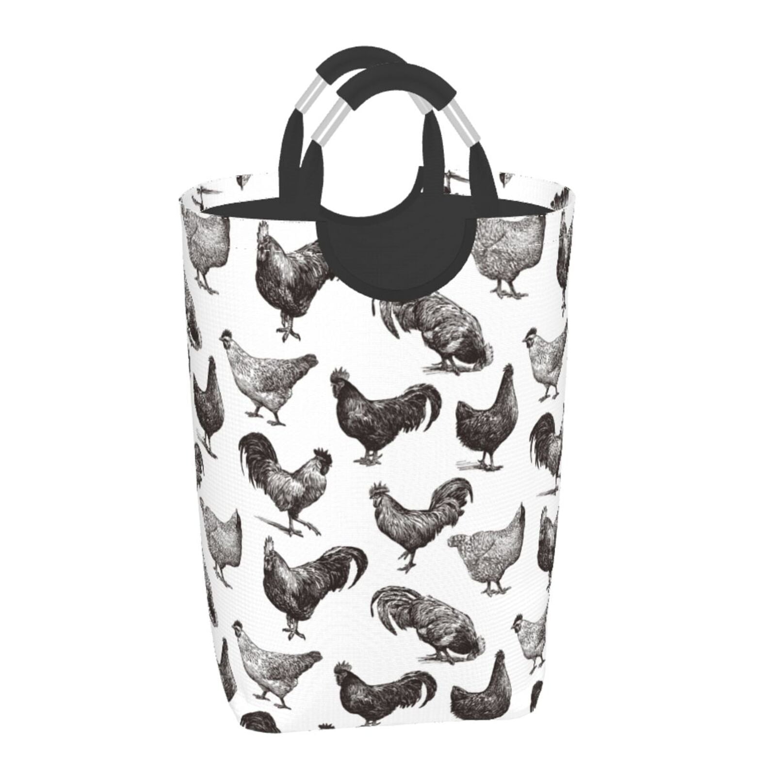 Sikiie Funny Chicken Square Laundry Bag Large Collapsible Dirty Clothes ...
