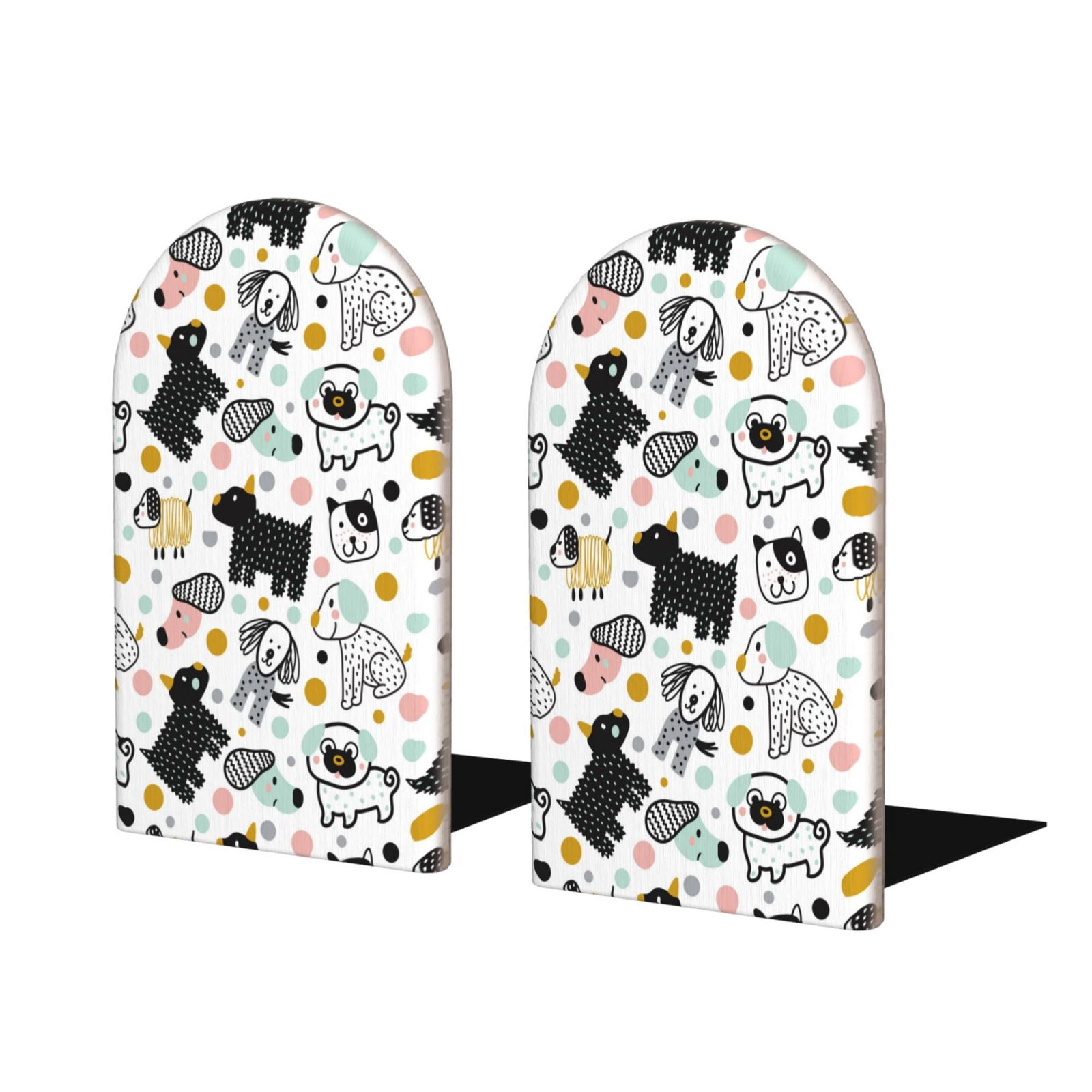 Sikiie Funny Puppy Bookends 1 Pair, Wood Bookends for Shelves, Book ...