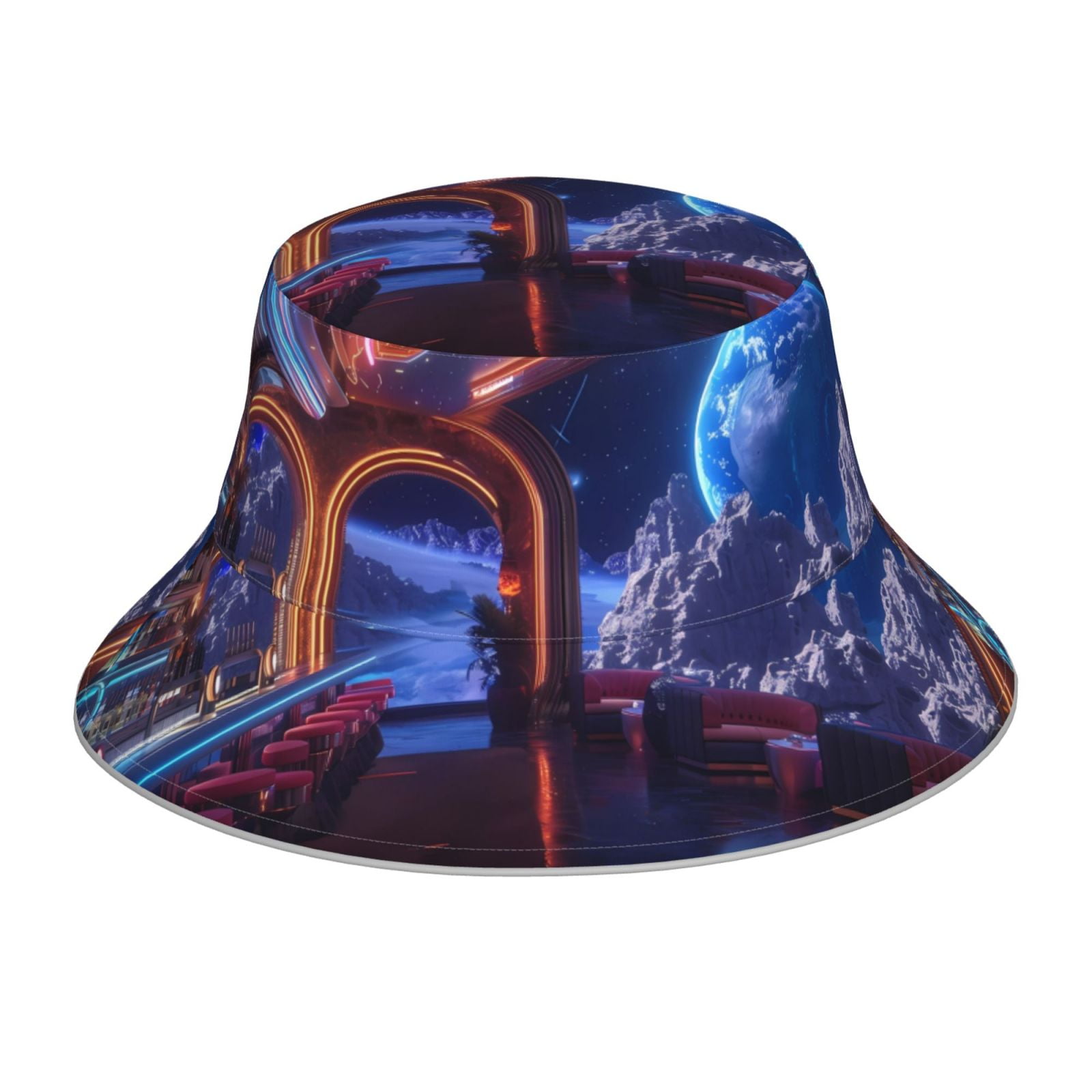 Sikiie Futuristic Bar Space View Reflective Double-Sided Bucket Hat ...