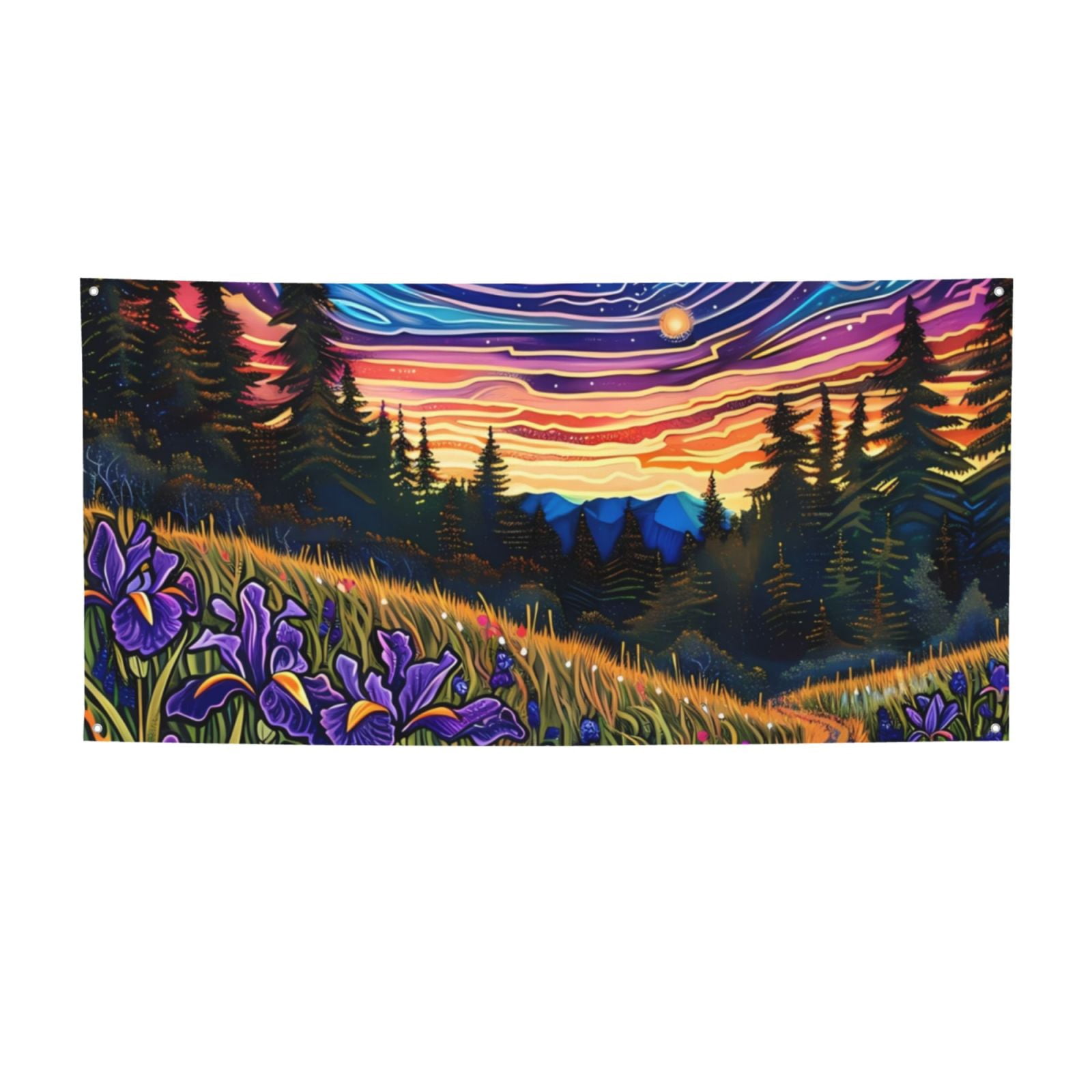 Sikiie Galactic Night Over Meadow Custom Banners and Signs Customize ...