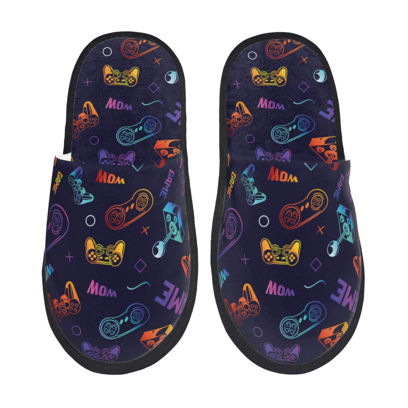 Sikiie Games Fuzzy Slip-on Slippers Warm Cozy Soft Lightweight Memory ...