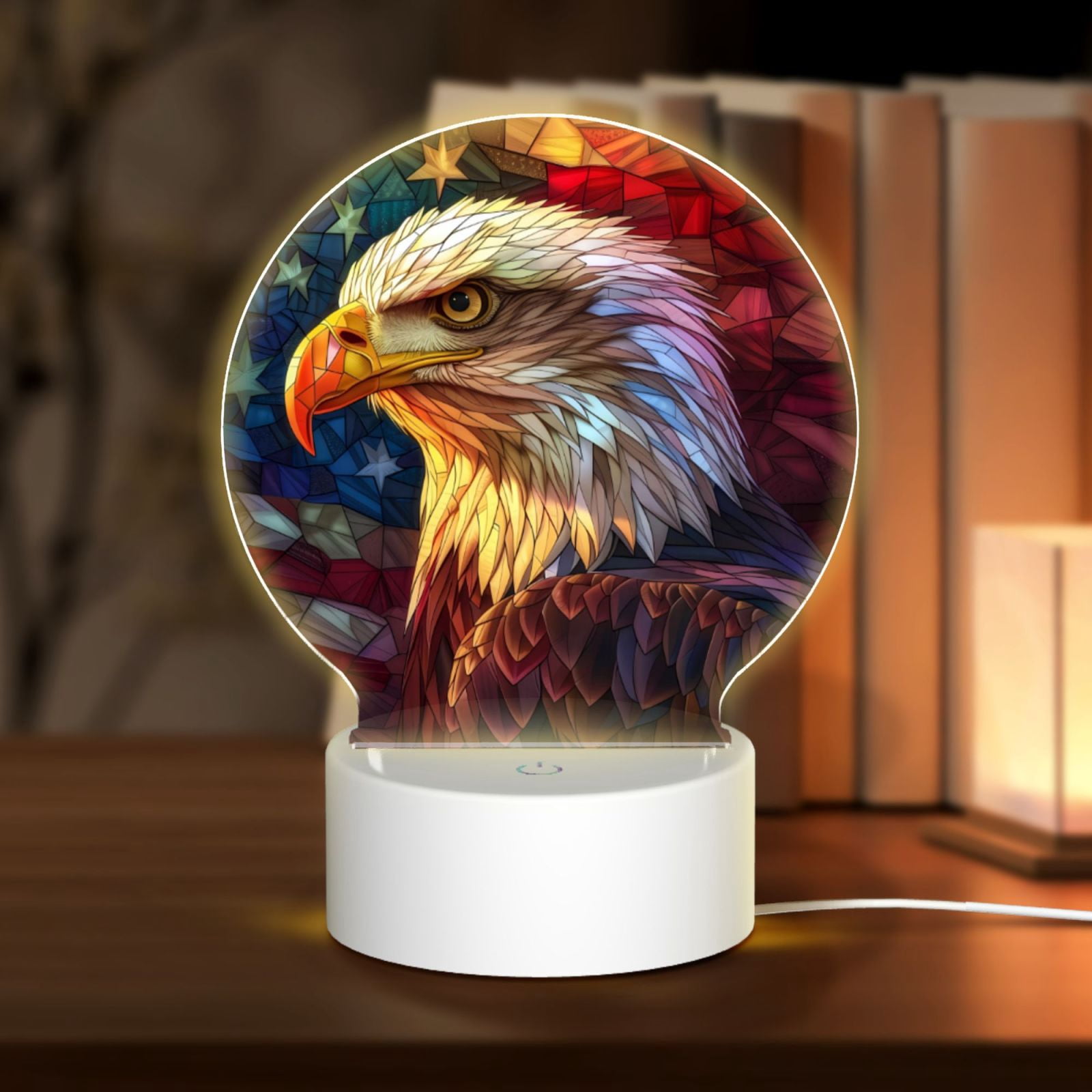 Sikiie Geometric American Bald Eagle Acrylic Night Light Gift Custom ...