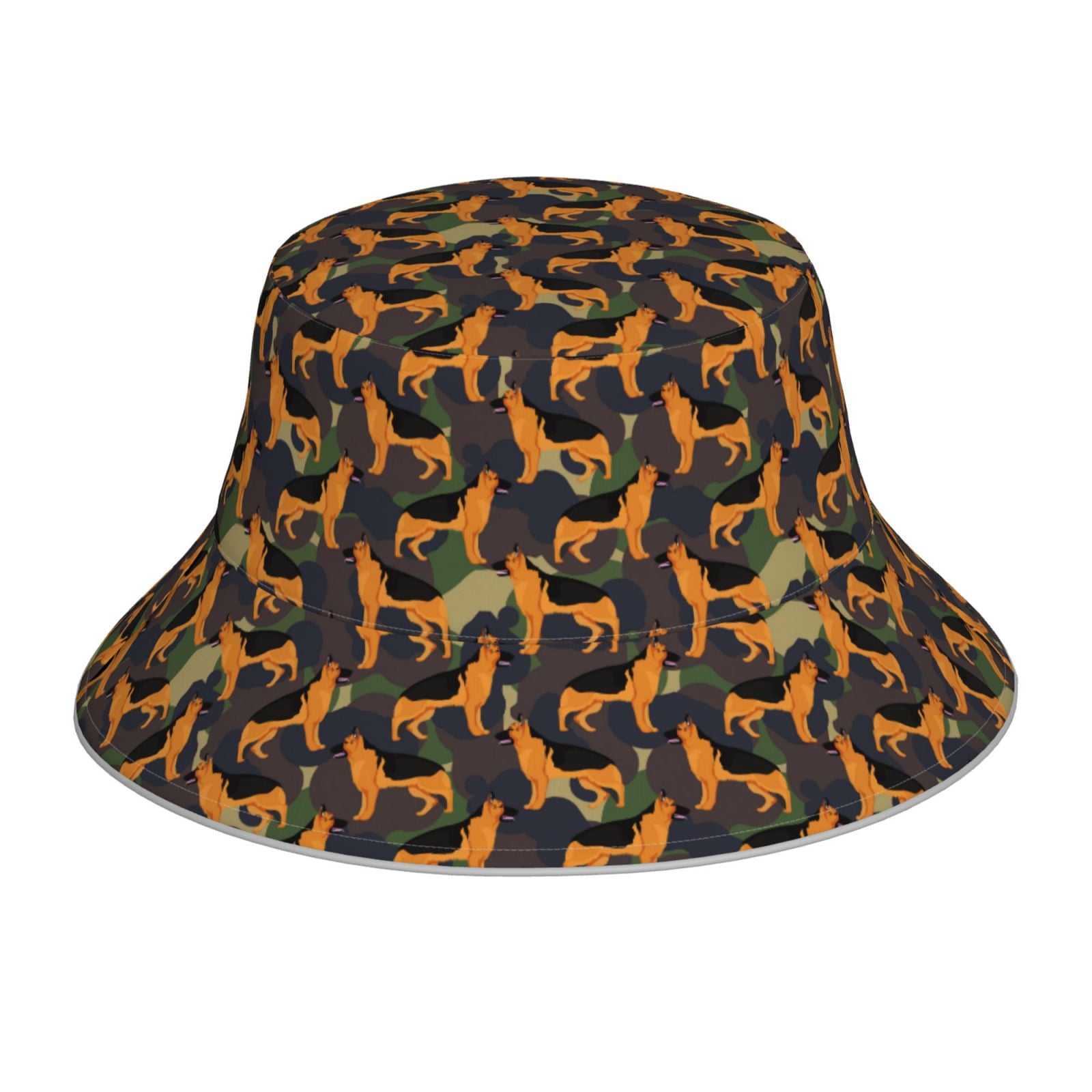 Sikiie German Shepherd Dog Reflective Double-Sided Bucket Hat, Sun Hat ...
