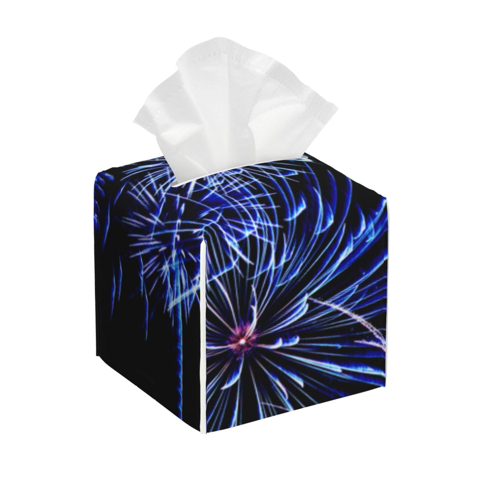 Sikiie Glasses And Fireworks Leather Tissue Box Cover Square, tissue ...