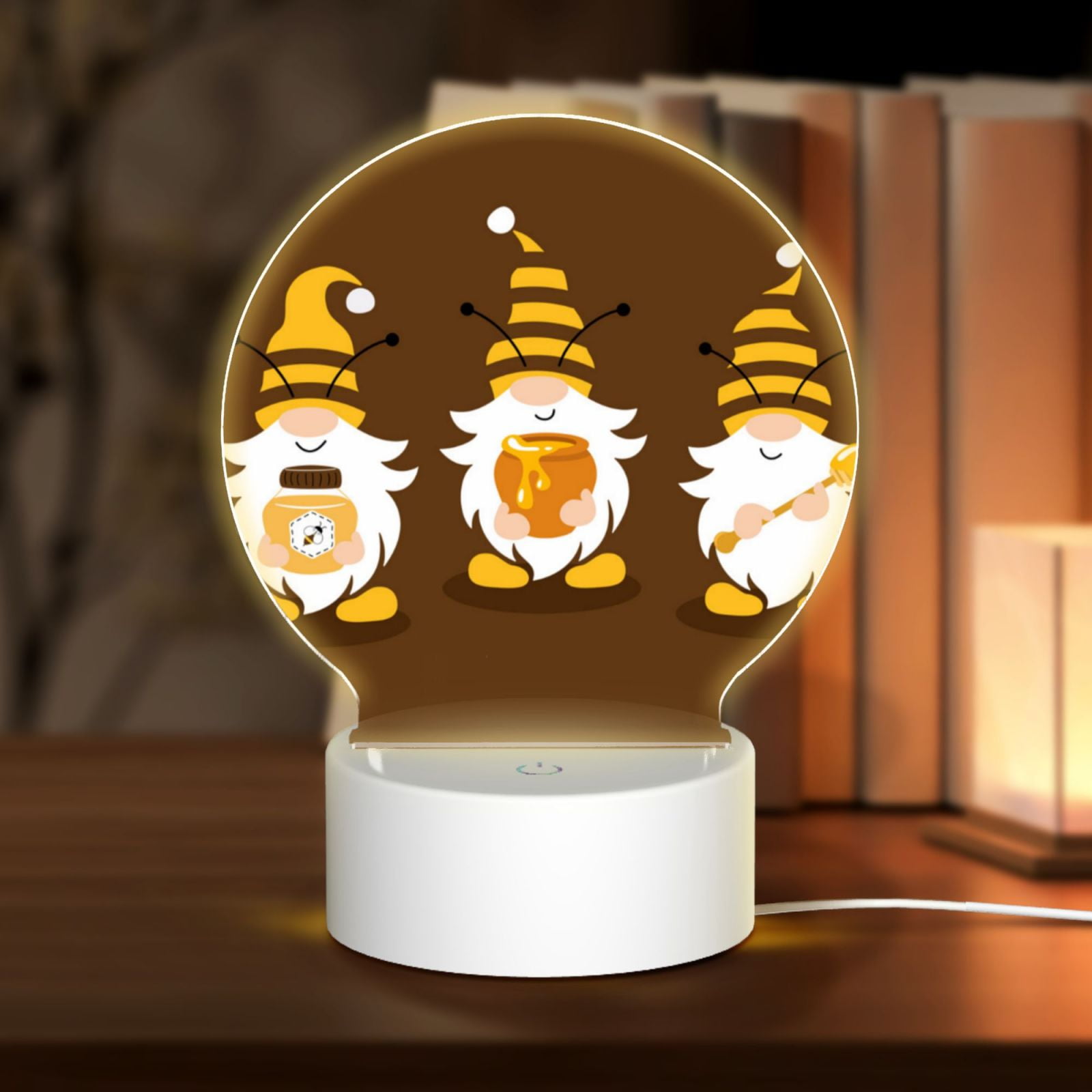 Sikiie Gnomes With Honey Acrylic Night Light Gift Custom Acrylic Night ...