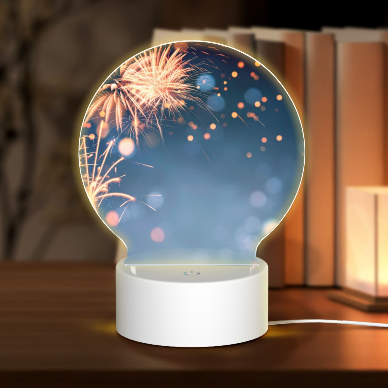 Sikiie Gold And Blue Fireworks Acrylic Night Light Gift Custom Acrylic ...