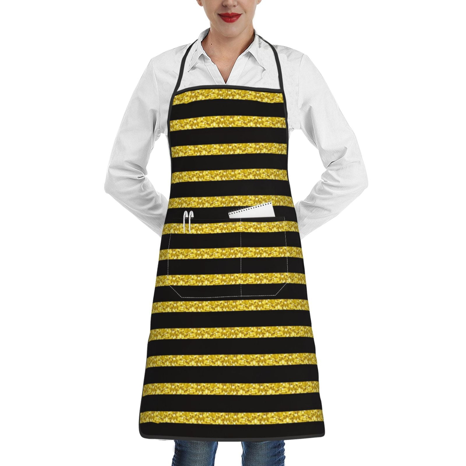 Sikiie Gold Glitter Aprons for Kitchen Cooking Aprons, Chef Apron for ...