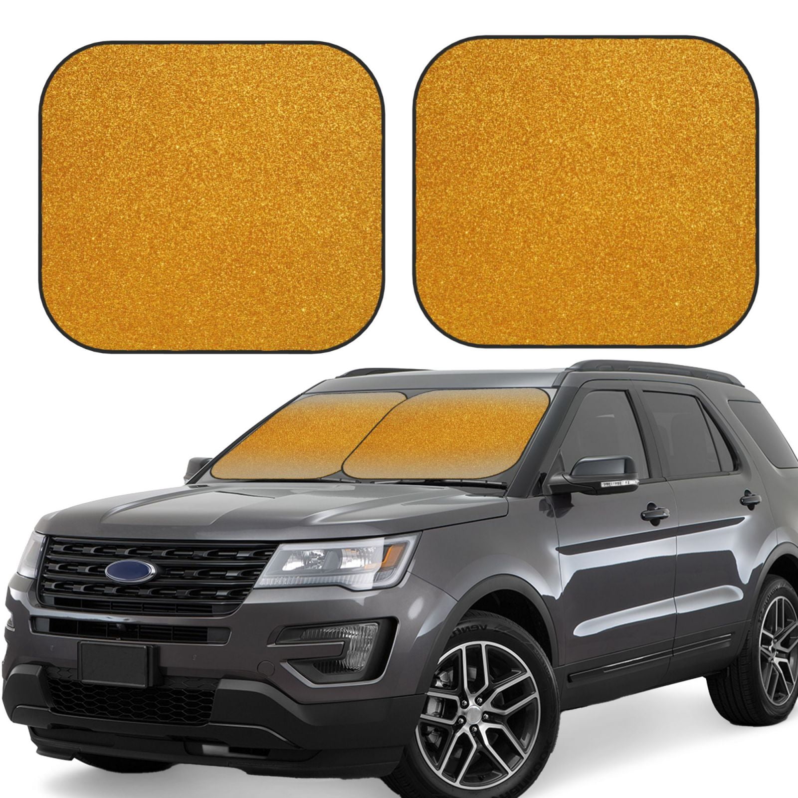 Sikiie Gold Glitter Print Foldable Car Windshield Sun Visor, Car Window ...