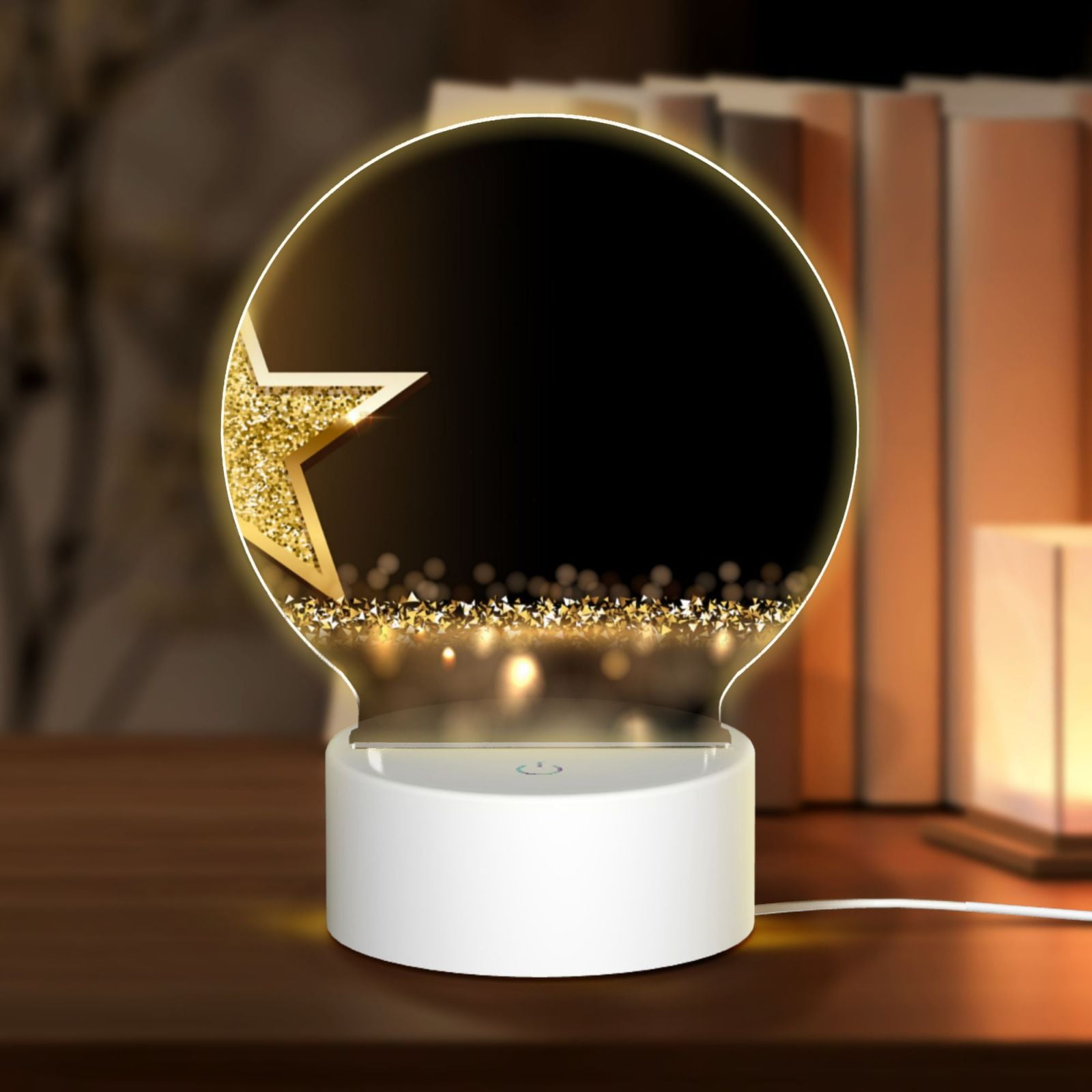 Sikiie Gold Glittering Stars Acrylic Night Light Gift Custom Acrylic ...