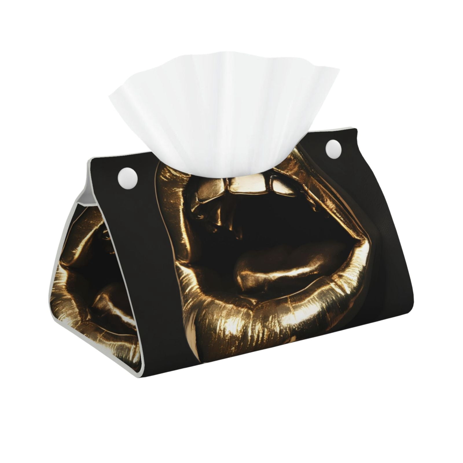 Sikiie Golden Lips Modern Sculpture Leather Tissue Box Cover Rectangle ...