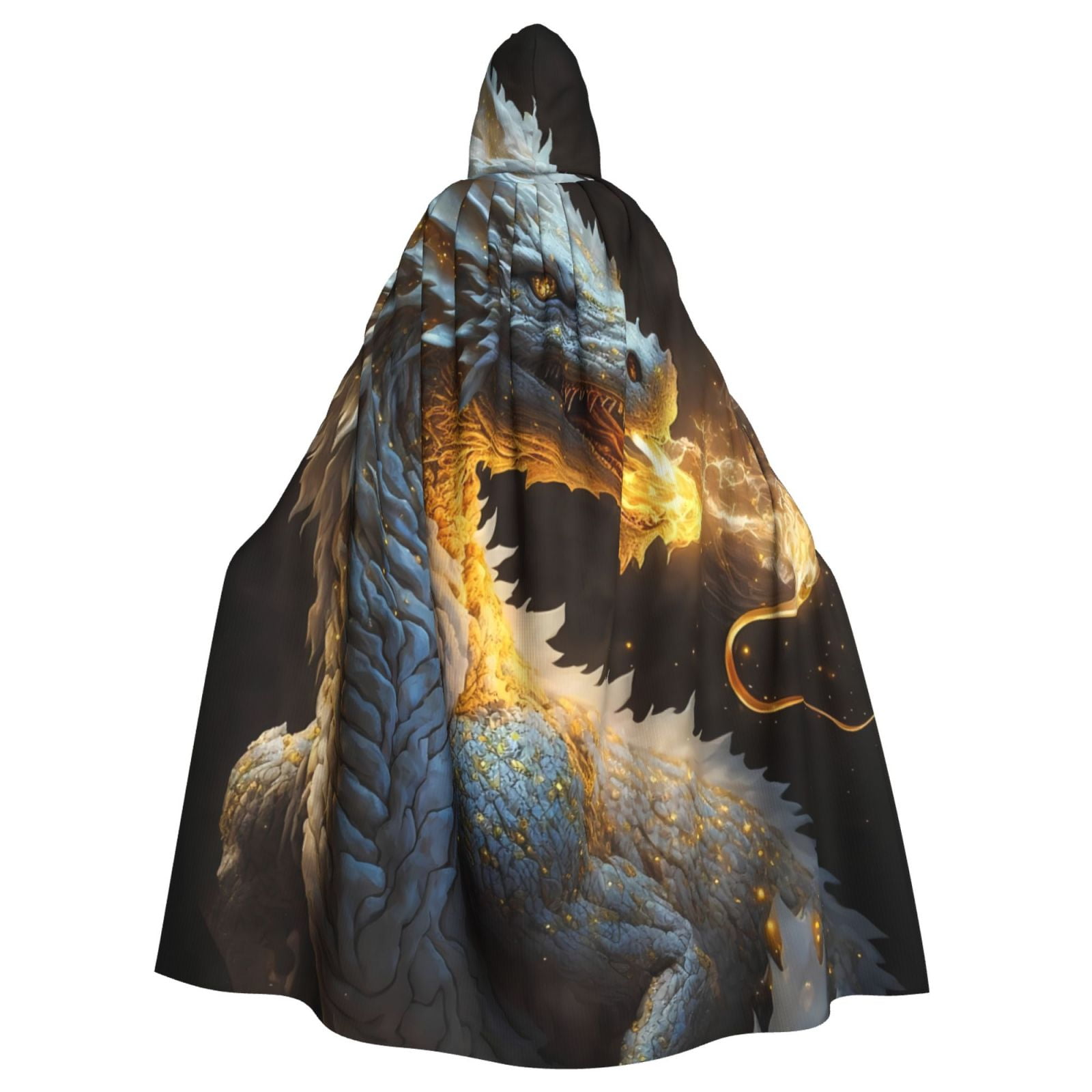 Sikiie Golden White Fire Dragon Unisex Hooded Robe Cloak Adults ...