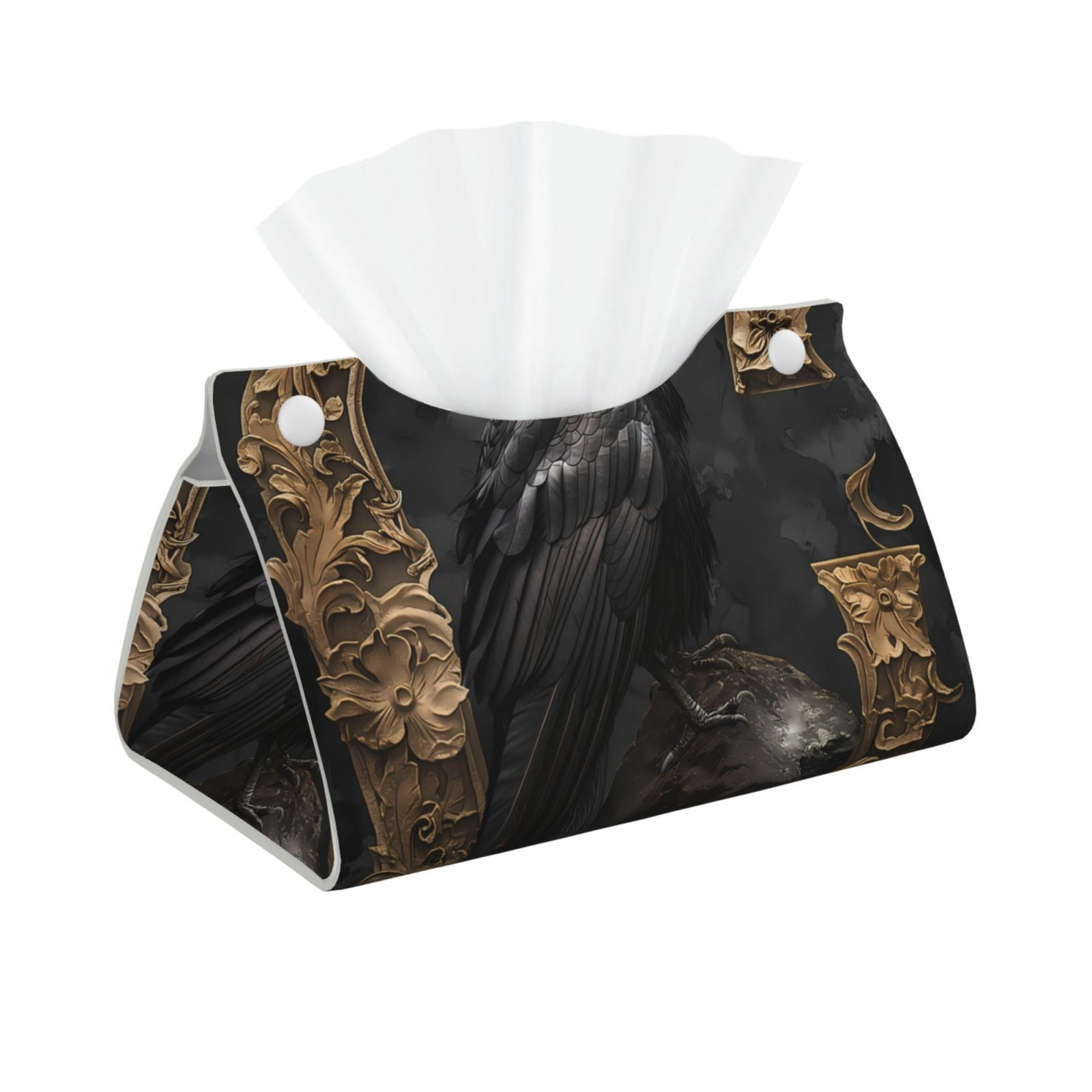 Sikiie Gothic Raven Portrait Leather Tissue Box Cover Rectangle, Long ...