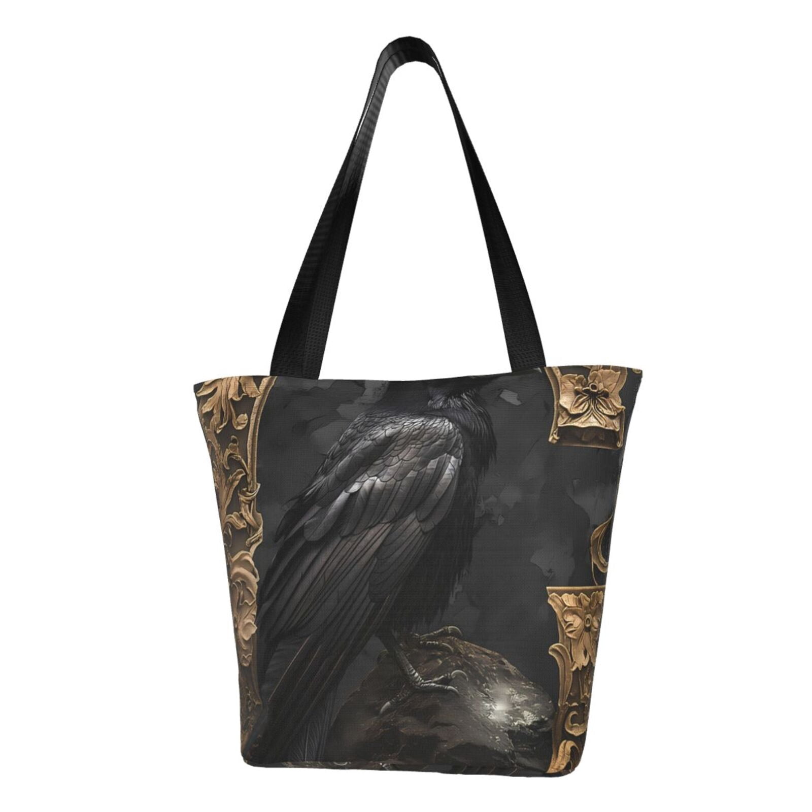 Sikiie Gothic Raven Portrait Shoulder Bag Casual Hobo Crossbody Tote ...