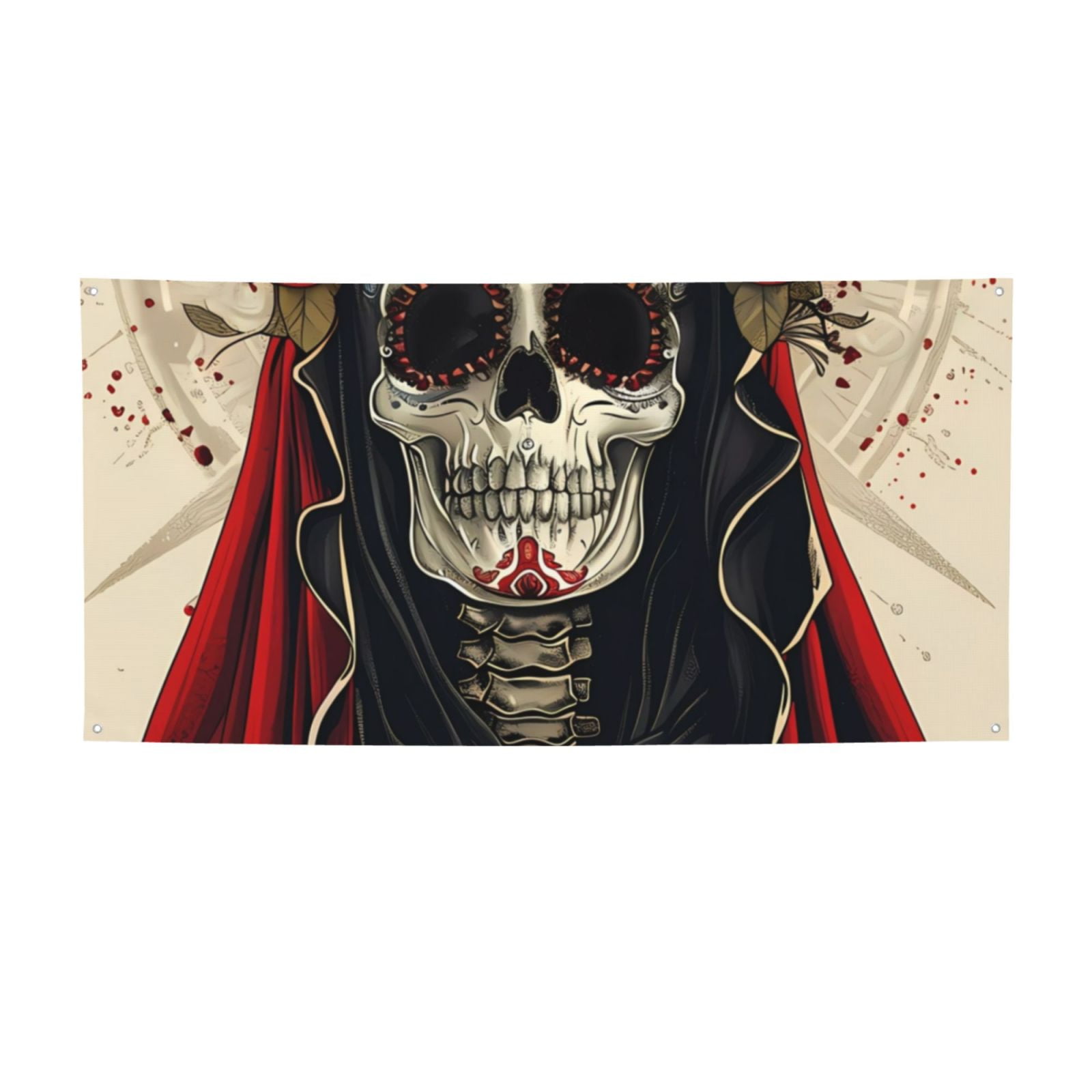 Sikiie Gothic Skull With Roses Custom Banners and Signs Customize ...