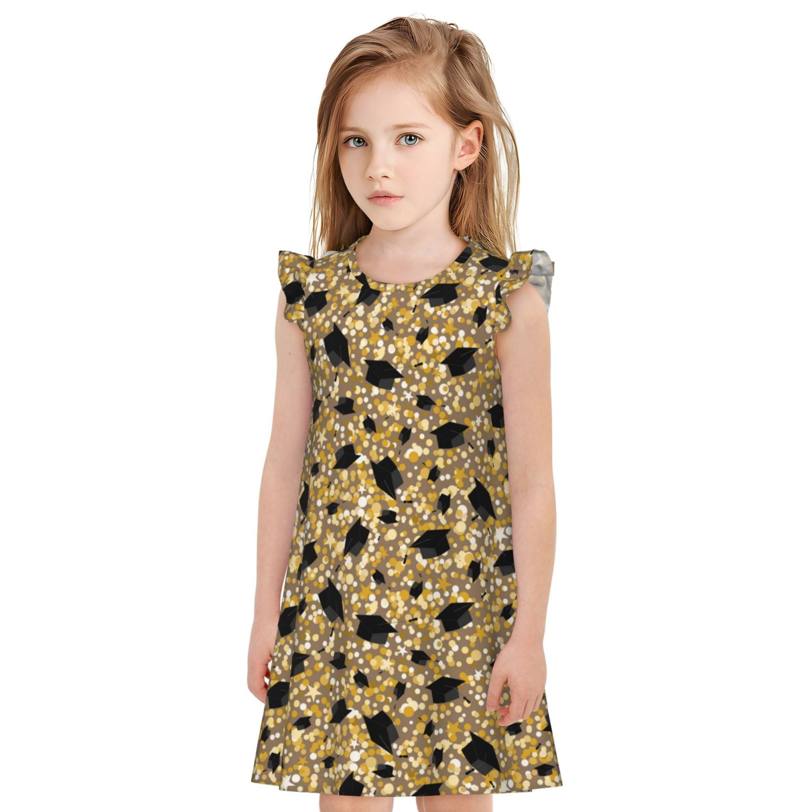 Sikiie Graduation Hats3 Girls Nightgowns 3-10 Years Flutter Short ...