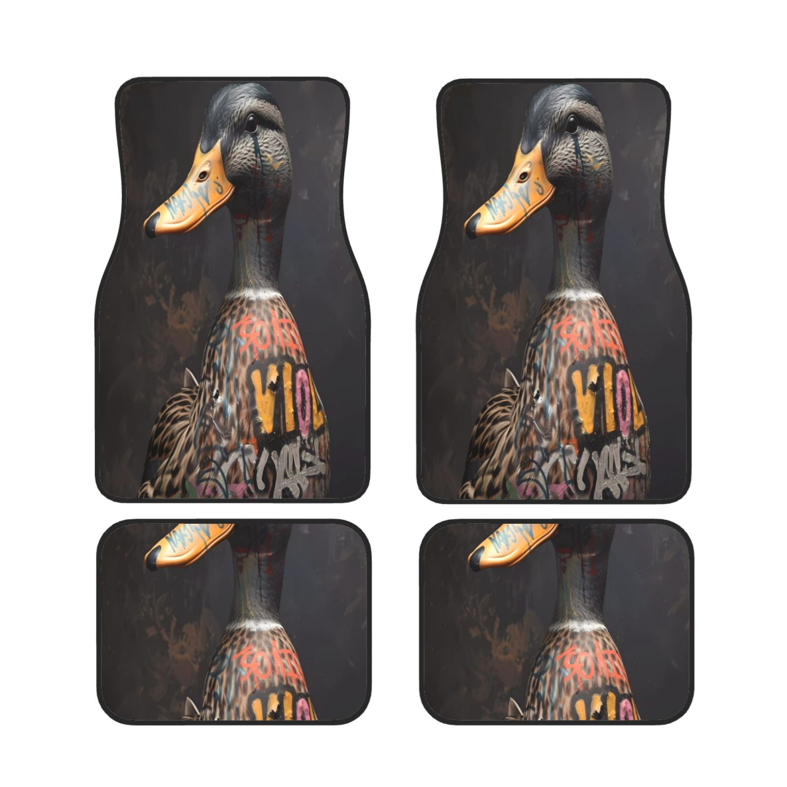 Sikiie Graffiti Cool Duck Car Foot Mat Set of 4 Pieces Basics Universal ...