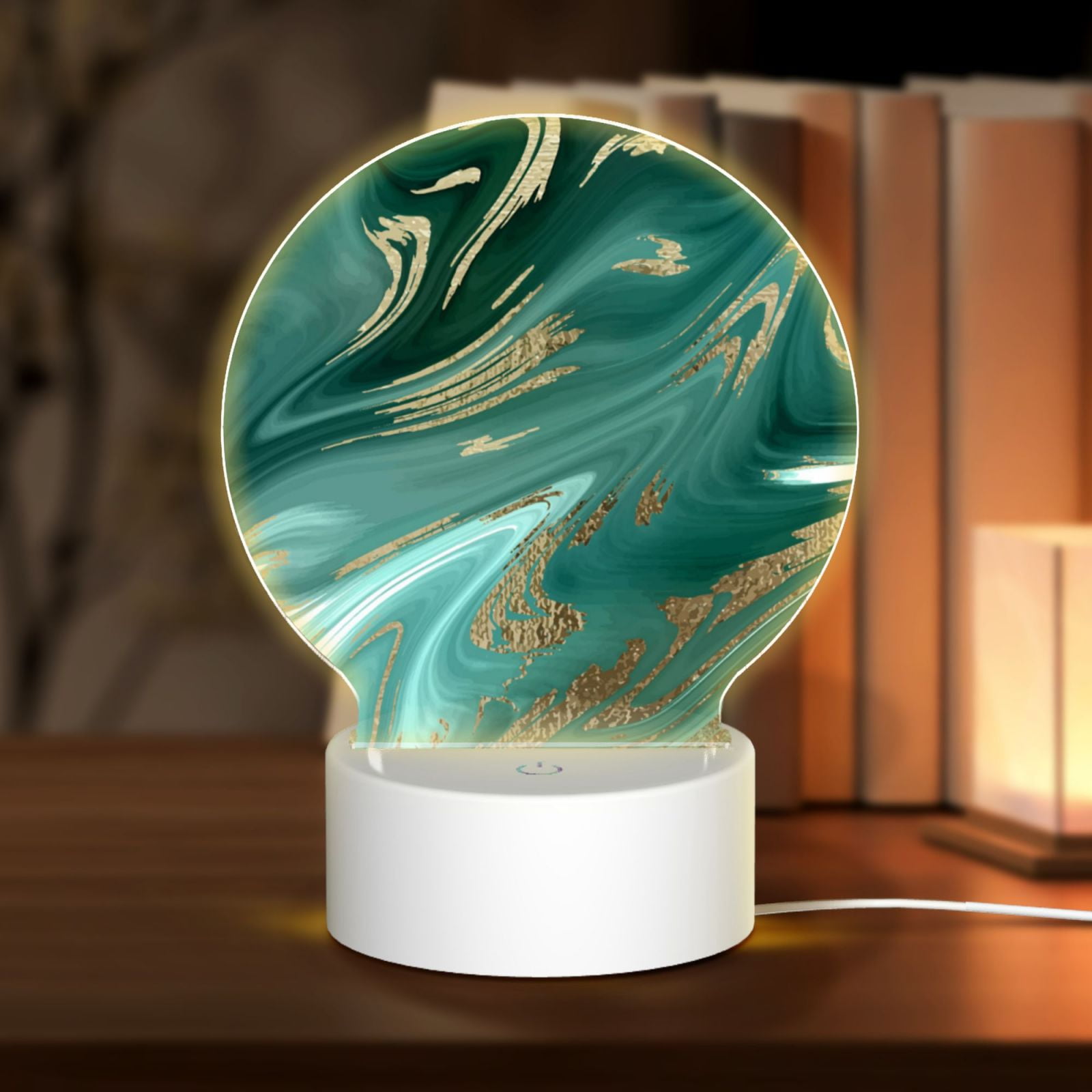 Sikiie Green And Gold Marble Acrylic Night Light Gift Custom Acrylic ...