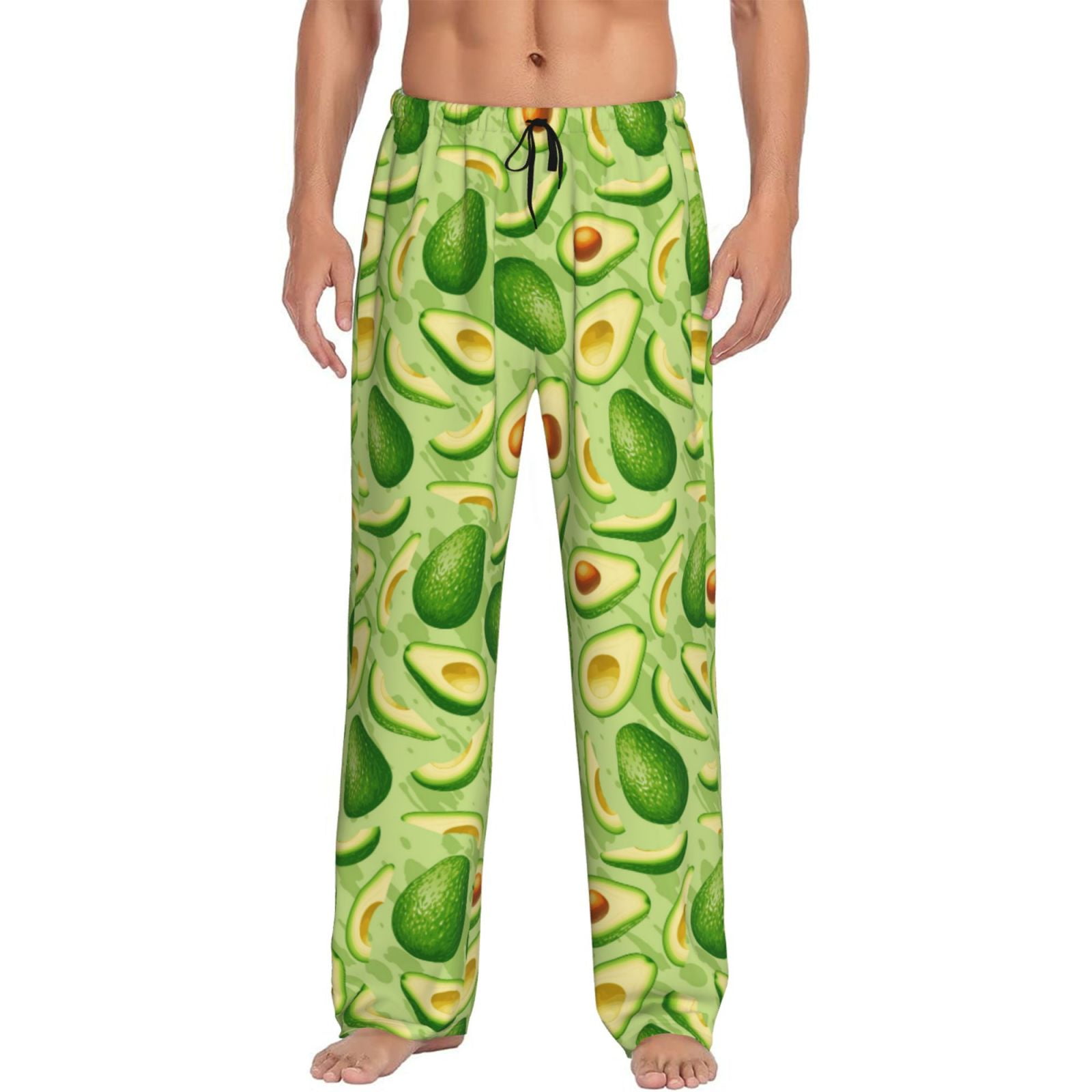 Sikiie Green Avocado Pajama Pants Men, PJ Bottoms, Sleep & Lounge Pants ...