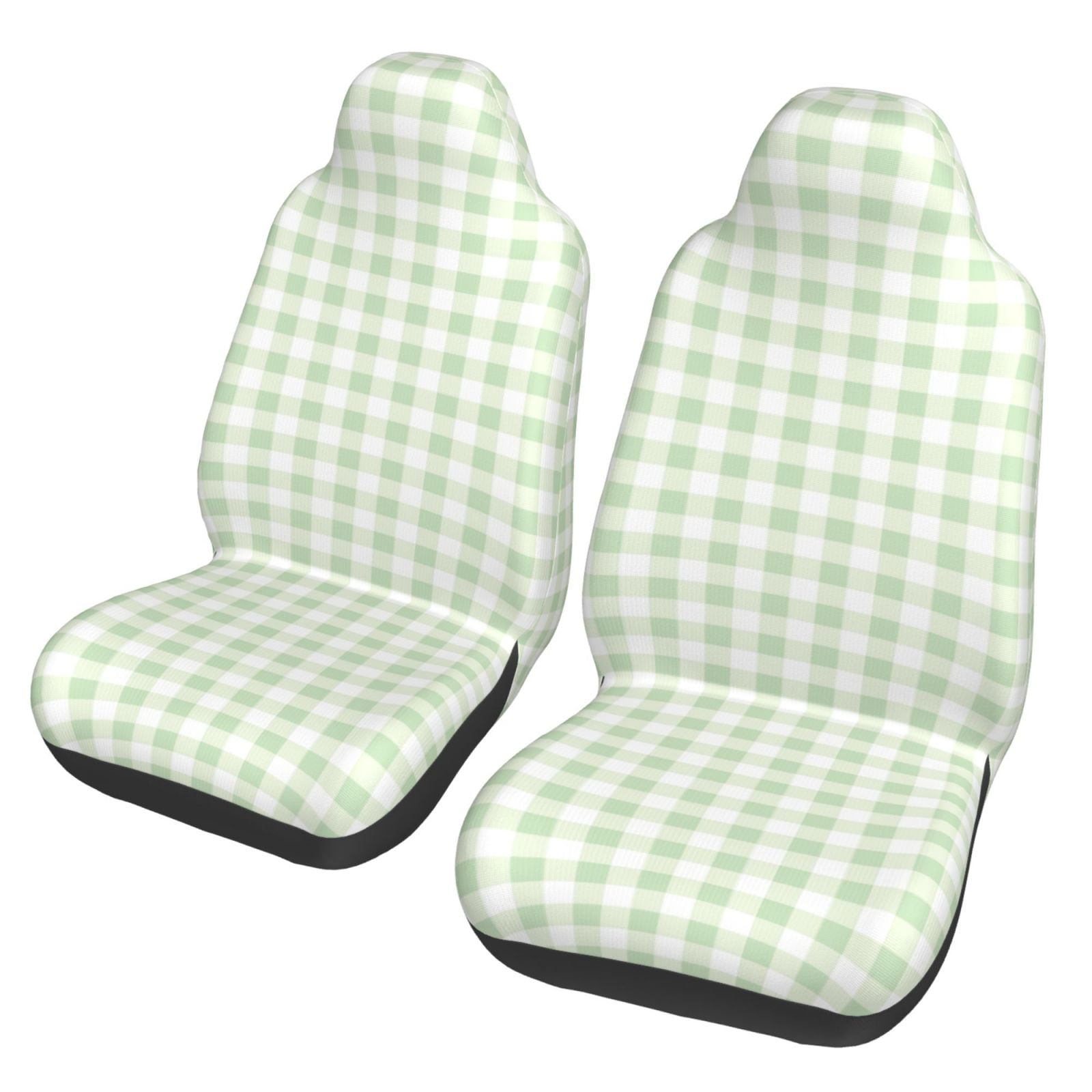 Sikiie Green Checkboard Car Seat Protector 2 Pack Car Seat Cushion Mat ...