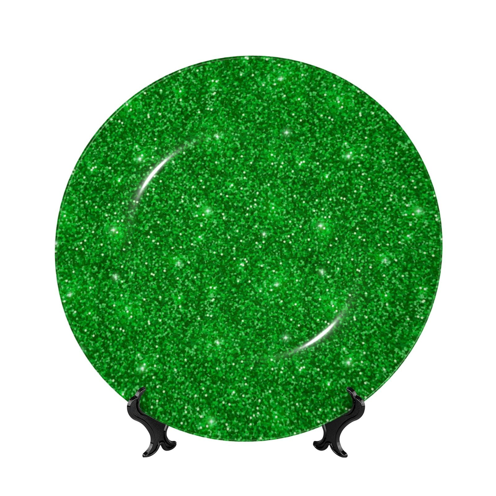 Sikiie Green Glitter Bone China Decorative Plate Personality Ceramic ...