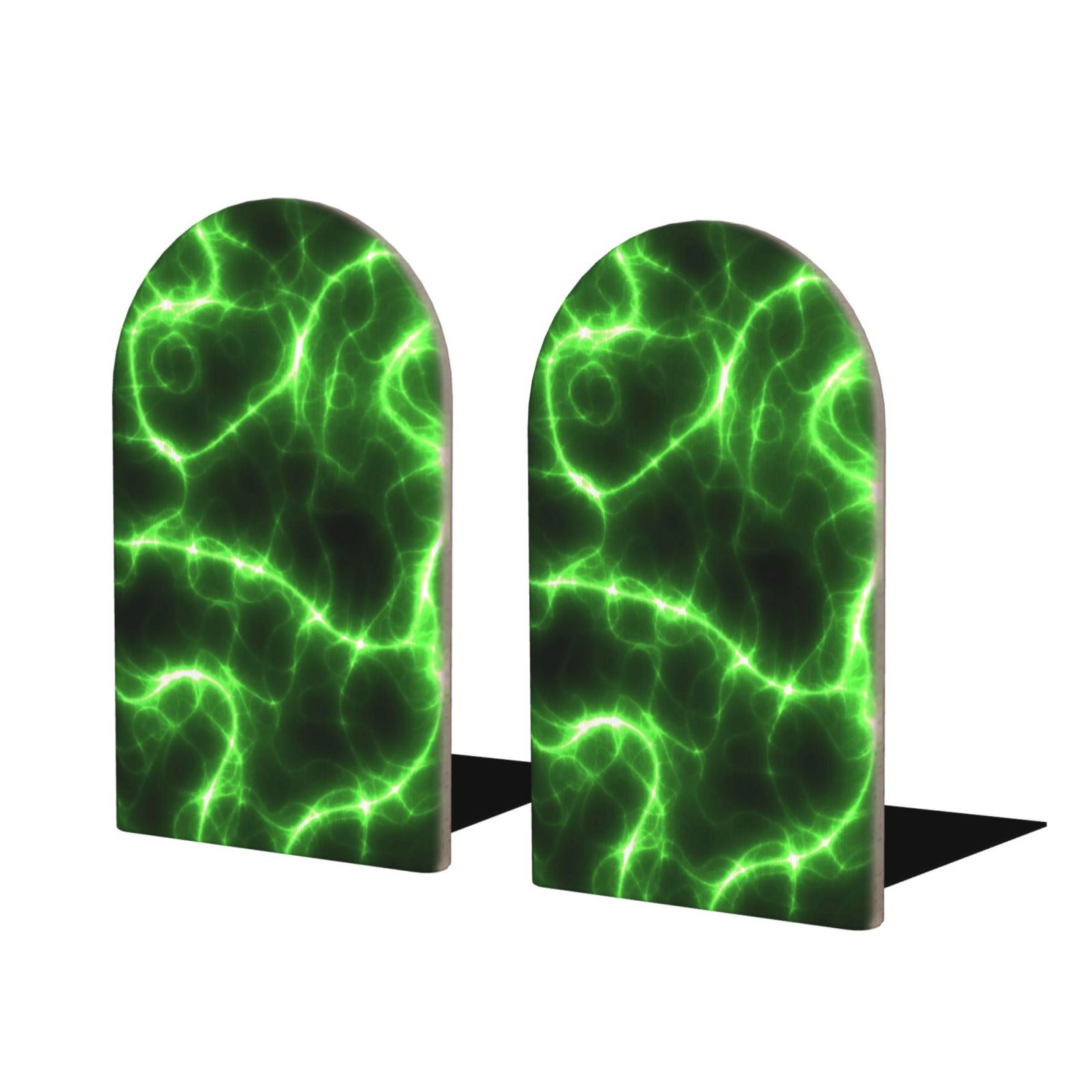 Sikiie Green Lightning Bookends 1 Pair, Wood Bookends for Shelves, Book ...