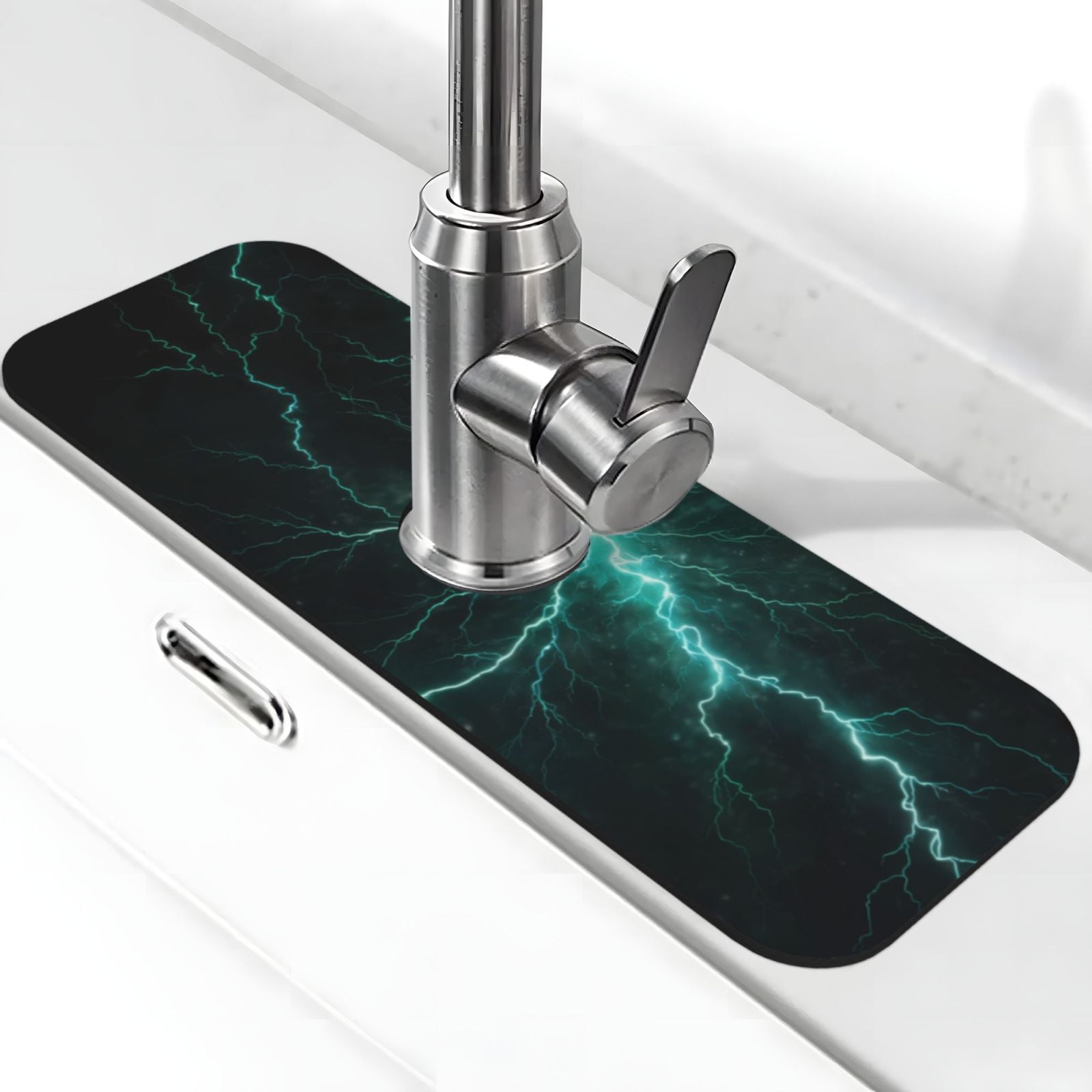Sikiie Green Lightning Flash Splash Guard for Sink Faucet-1 PC Super ...