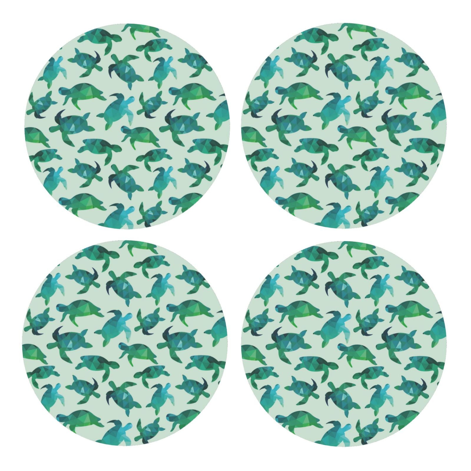 Sikiie Green Sea Turtle MDF Cork Coaster 4 Pcs - Absorbent Beverage ...