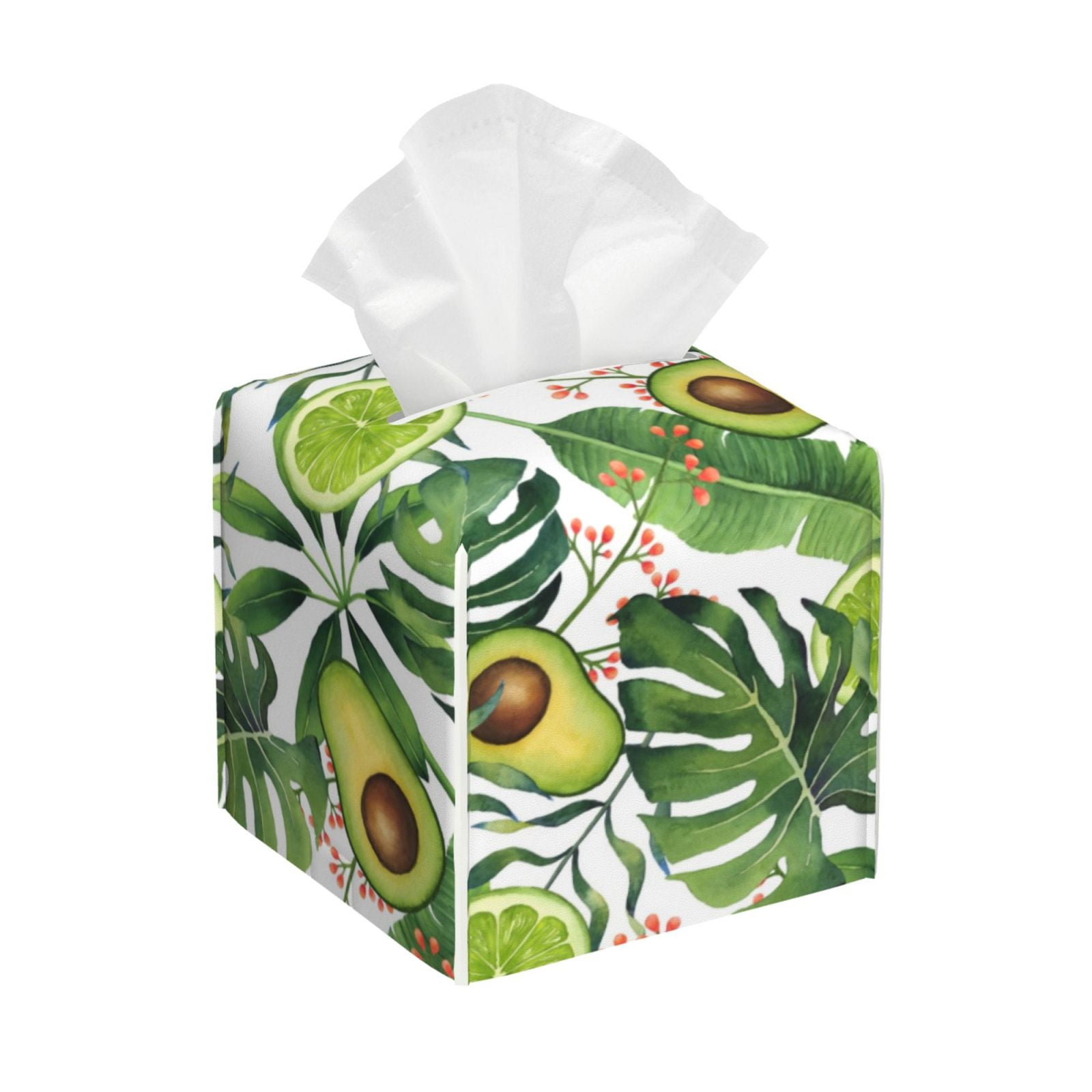 Sikiie Green Tropical Leather Tissue Box Cover Square, tissue box ...
