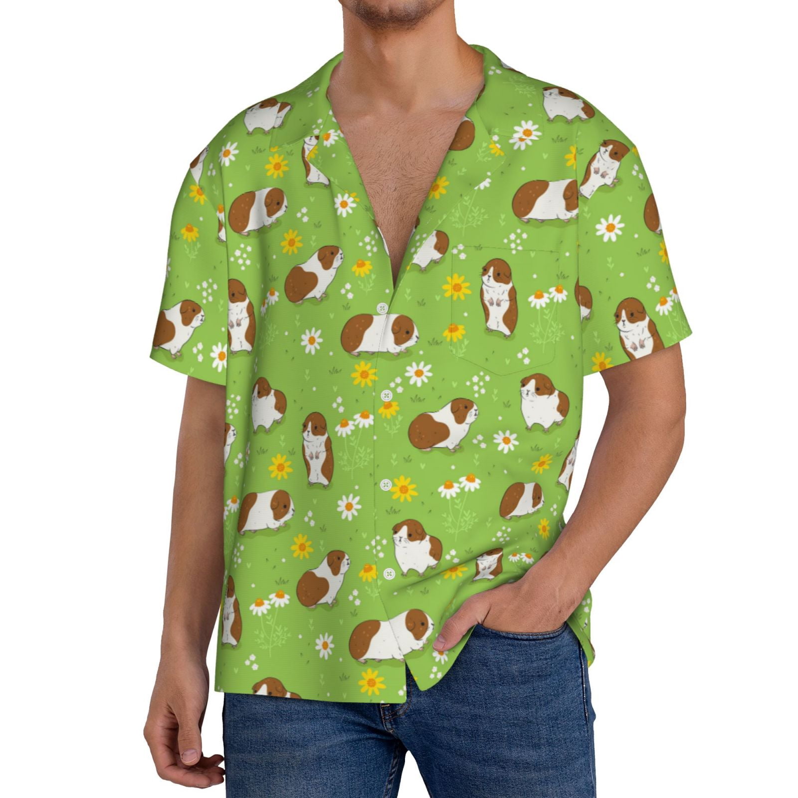 Sikiie Guinea Pigs Men's Wrinkle Free Untucked Cuban Shirt Business ...