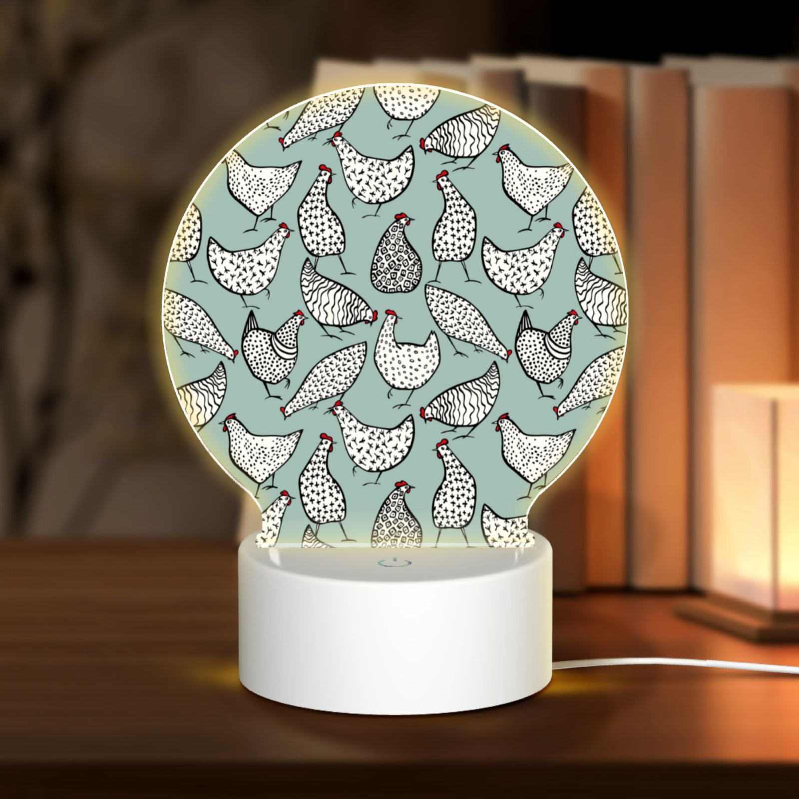 Sikiie Hand Drawn Chickens Acrylic Night Light Gift Custom Acrylic ...