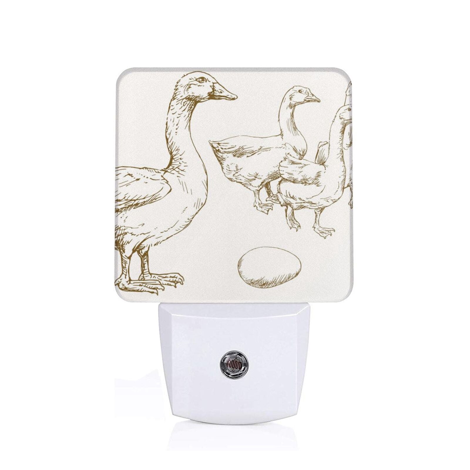 Sikiie Hand Drawn Goose Led Night Light, Warm White,Cool White Lights ...