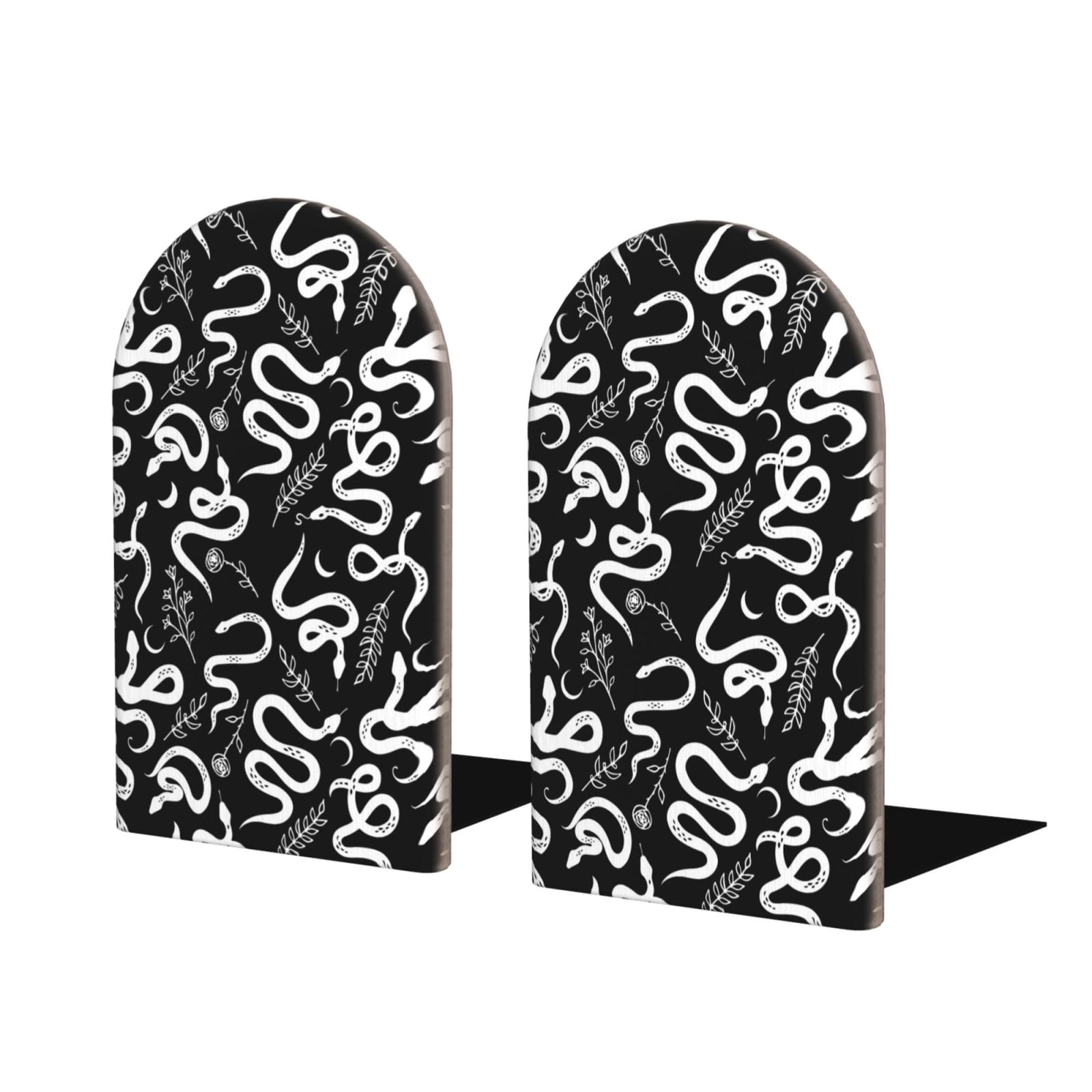 Sikiie Hand Drawn Snake Bookends 1 Pair, Wood Bookends for Shelves ...