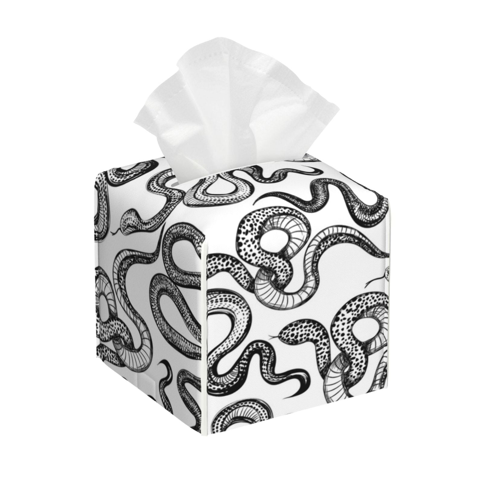Sikiie Hand Drawn Snake Leather Tissue Box Cover Square, tissue box ...