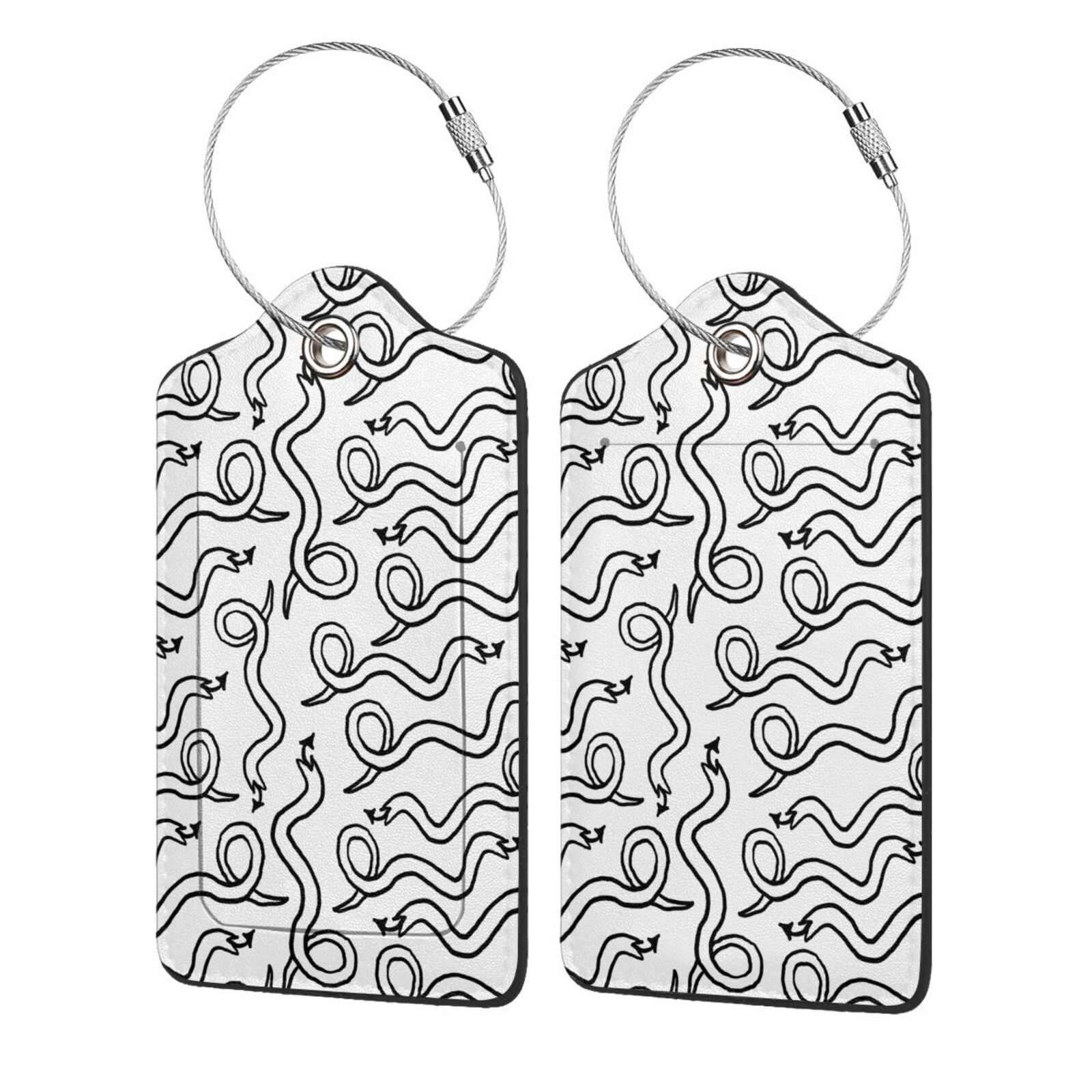 Sikiie Hand Drawn Snake Luggage Tag for Suitcase Leather Baggage Tag ...