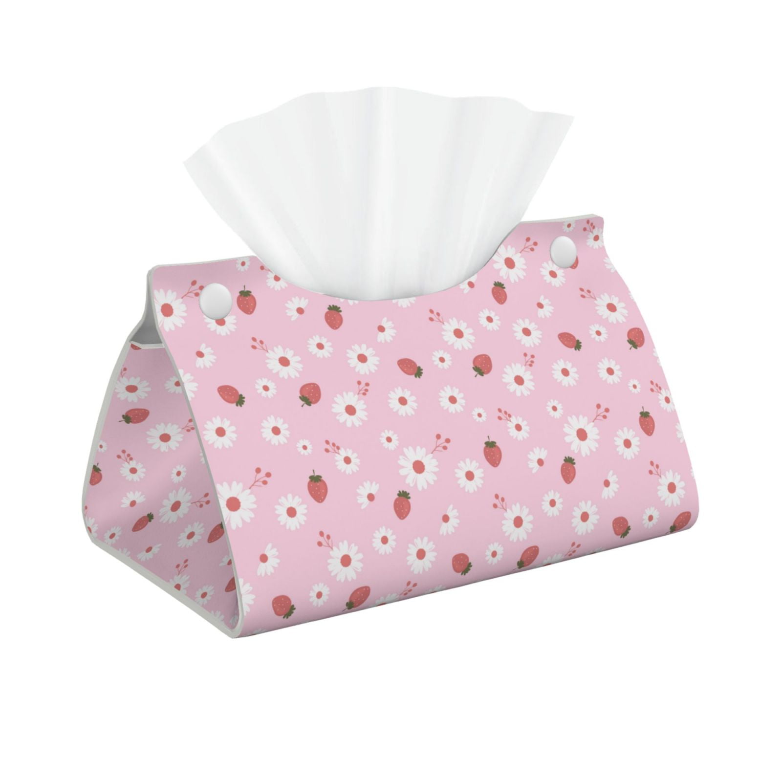 Sikiie Hand Drawn Strawberry Leather Tissue Box Cover Rectangle, Long ...