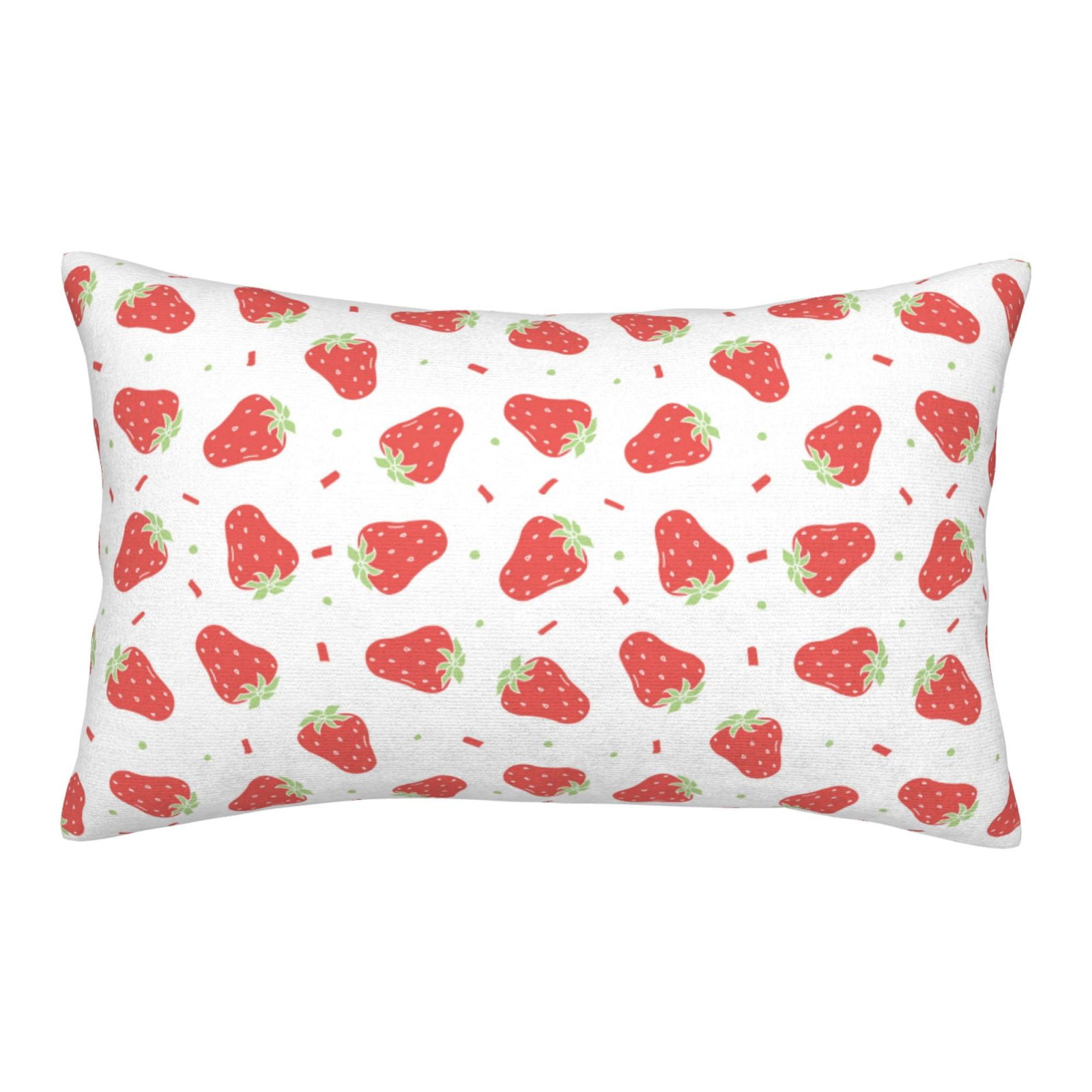 Sikiie Hand Drawn Strawberry Print Plush Pillow Cover, Wrinkle-proof ...