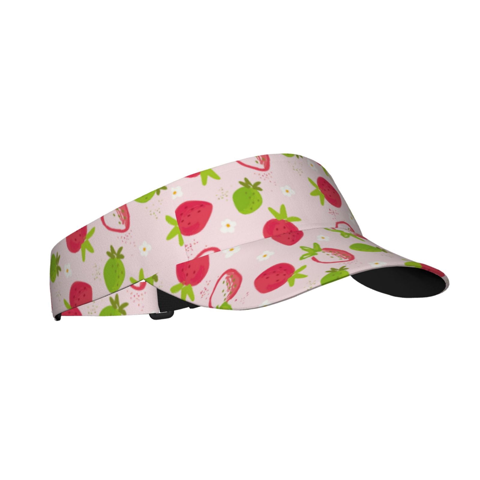 Sikiie Hand Drawn Strawberry Sun Visor Hat Adjustable Velcro Golf Visor ...