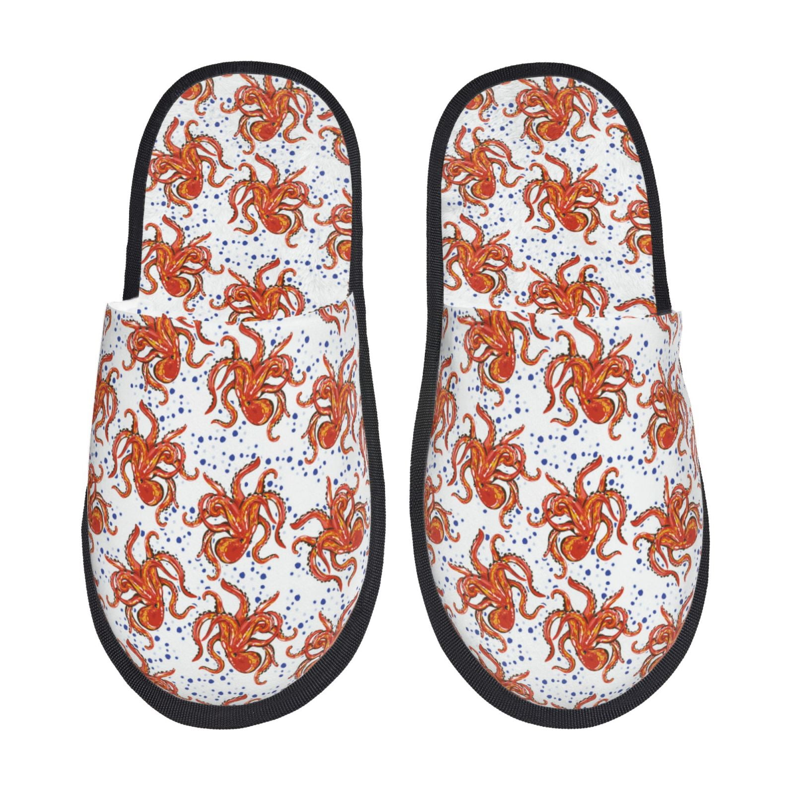 Sikiie Hand drawn octopus Print Slippers for women and Men, House Shoes ...