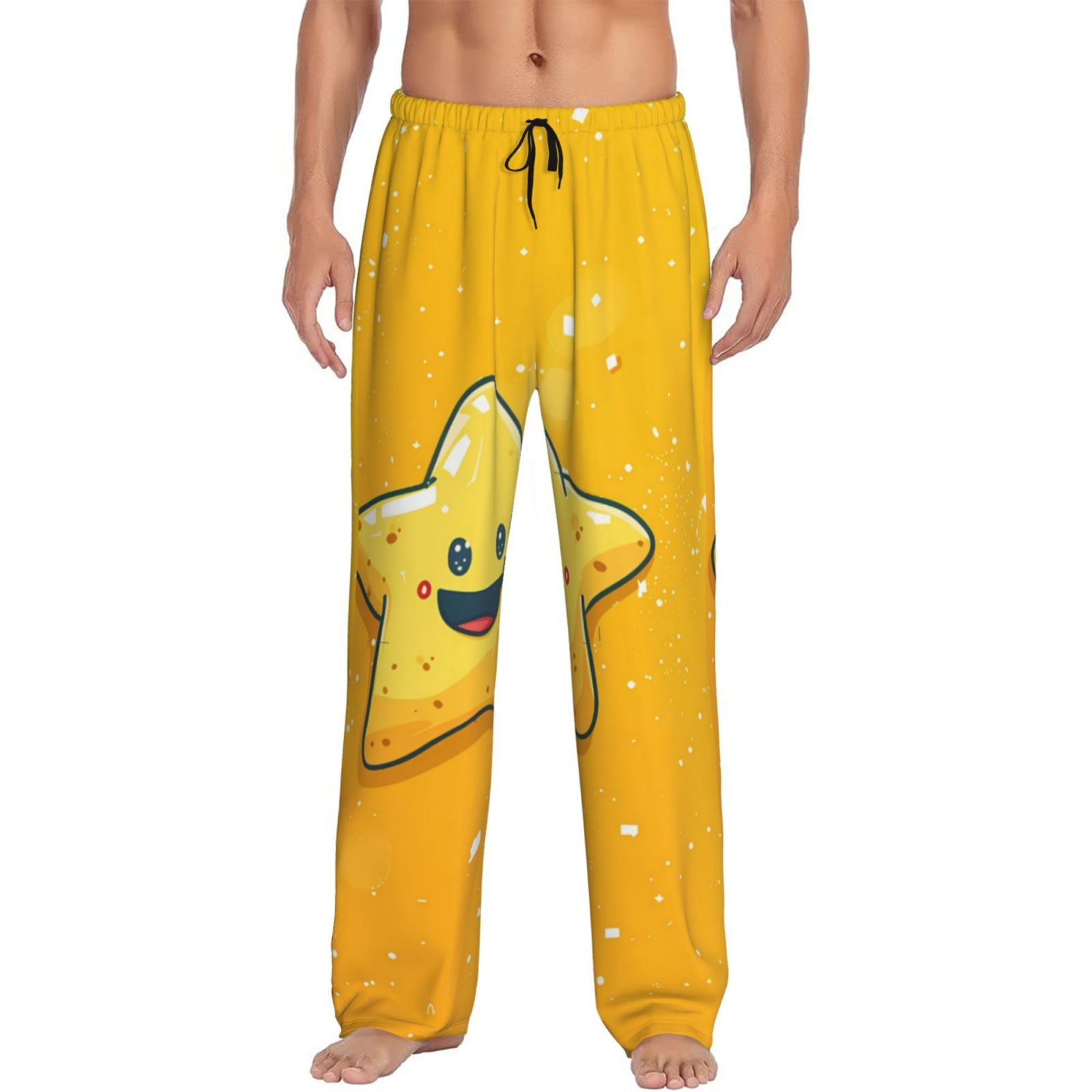 Sikiie Happy Cartoon Star Pajama Pants Men, PJ Bottoms, Sleep & Lounge ...